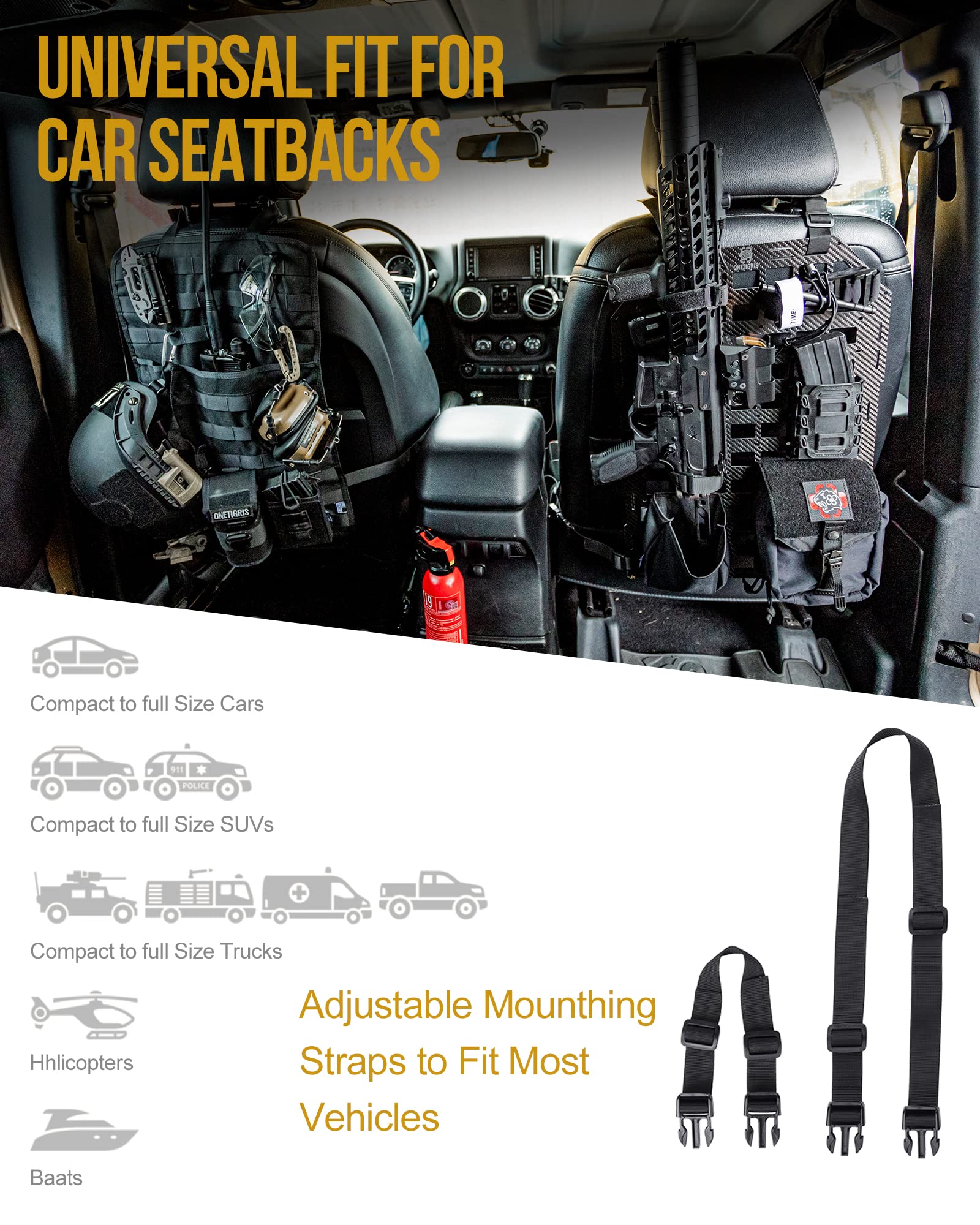 Snapklik.com : Car Back Seat Organizer, Rigid MOLLE Panel For Vehicles ...