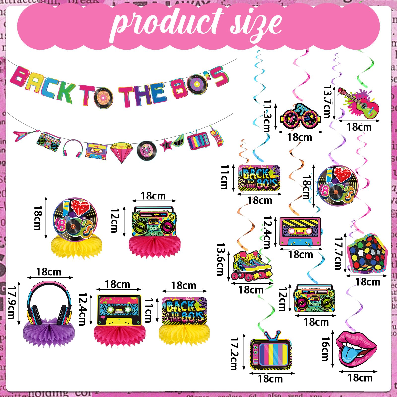 Snapklik.com : Blosssound 27 Pcs 80s 90s Party Decorations 1980s 1990s ...