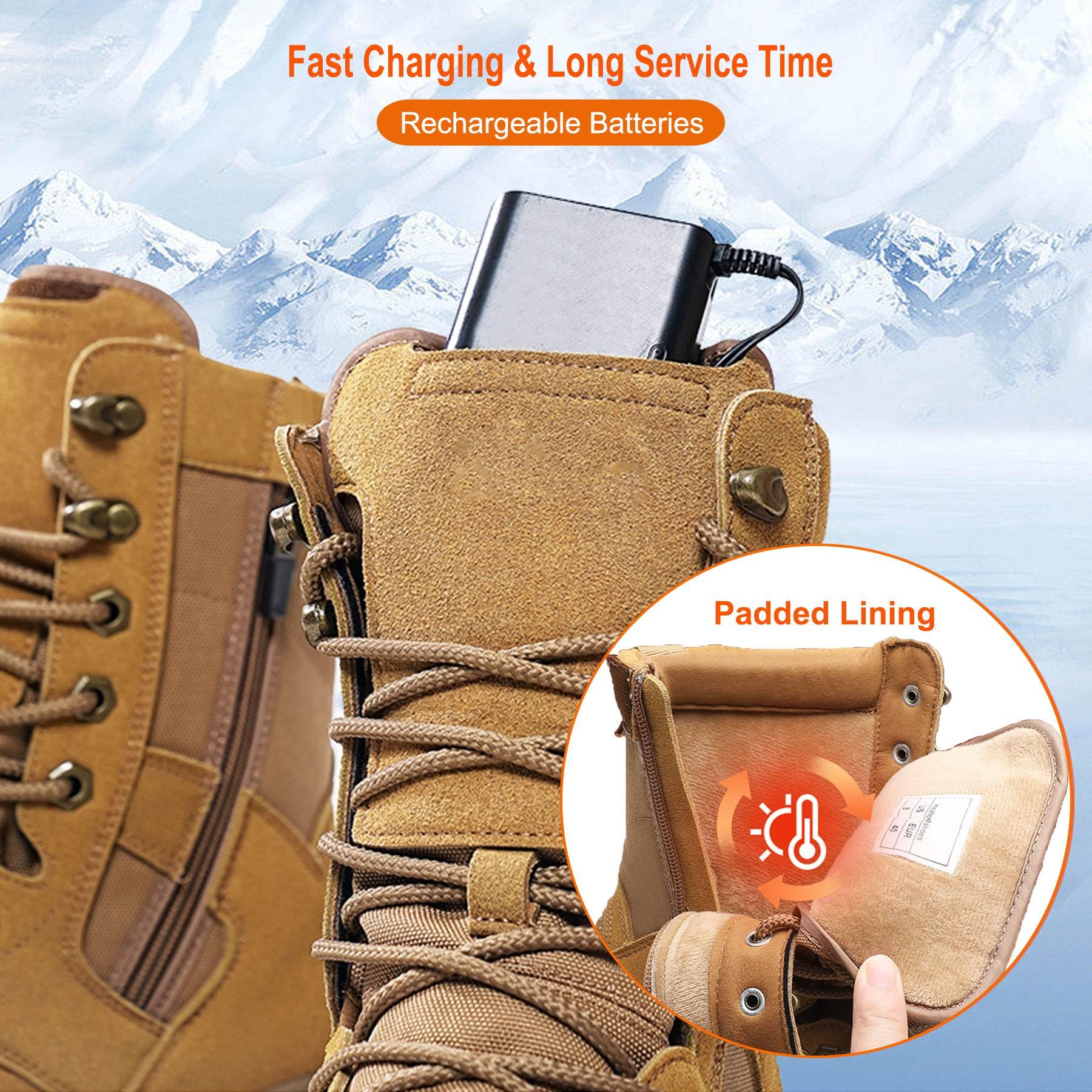 Snapklik.com : Loowoko Heated Boots For Men & Women, Rechargeable ...