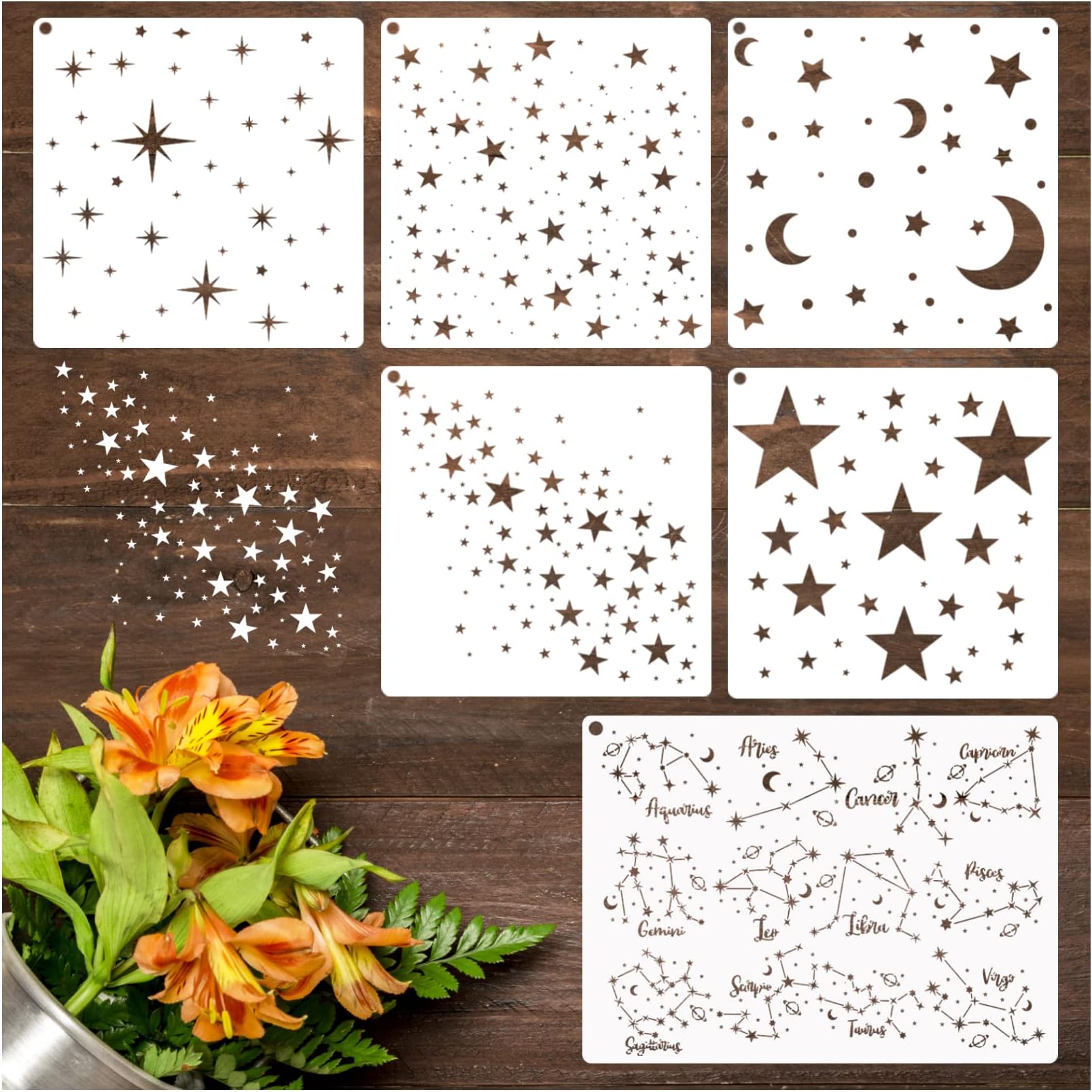 Amazon.com : Twinkle Stars Stencil - Pattern Stencil, Large Wall ...