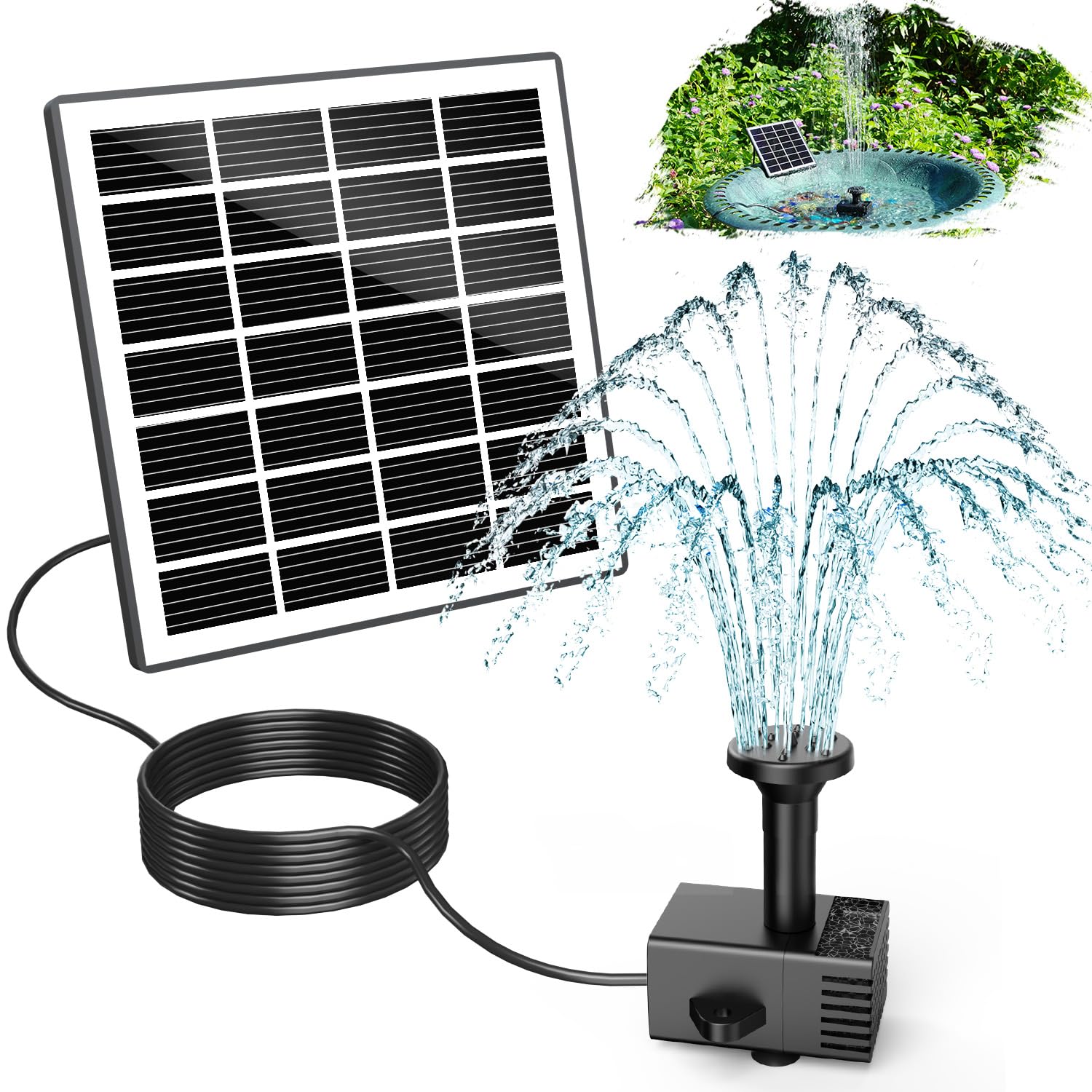 Snapklik.com : GAIZERL Solar Fountain Kits, 2024 Upgrade 18W Glass ...