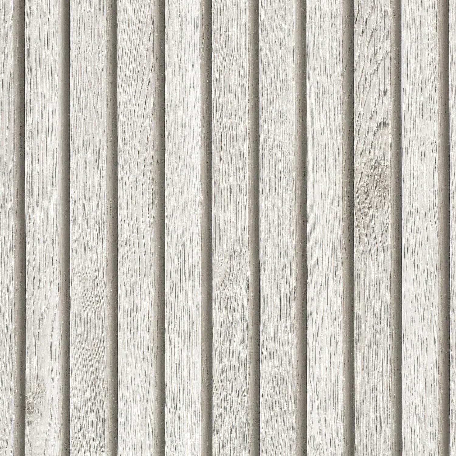 VaryPaper Self Adhesive Light Grey Wood Panel Wallpaper Sticky Back ...