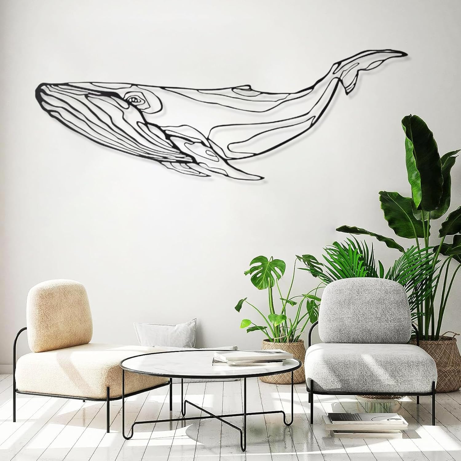 Amazon.com: Whale Metal Wall Art, Large Blue Whale Metal Wall Decor ...