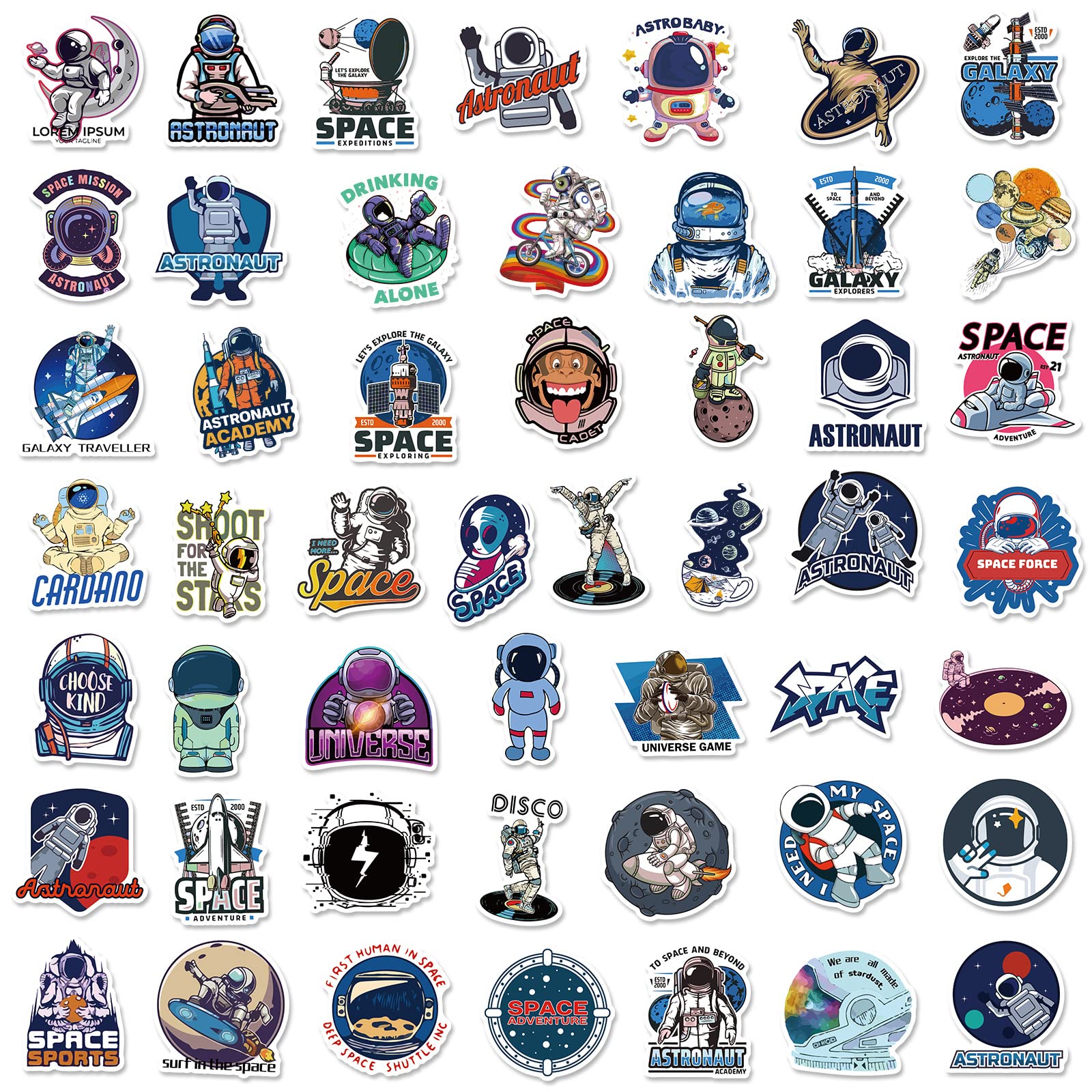 Space Vinyl Stickers Galaxy Space Vinyl Sticker 3" Wide Includes Two