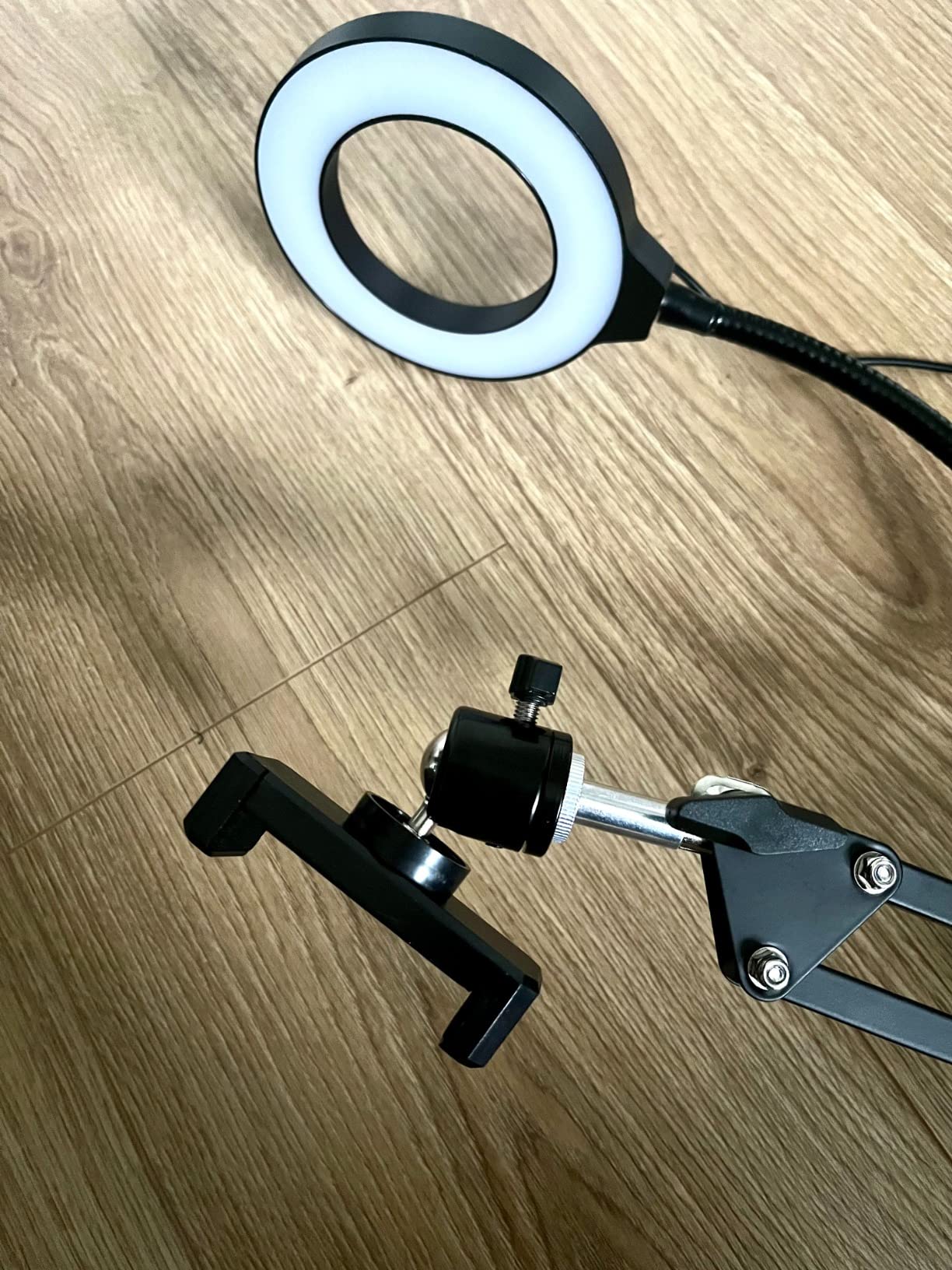 SRIKEKL Overhead Phone Camera Mount with Ring Light, Flexible ...