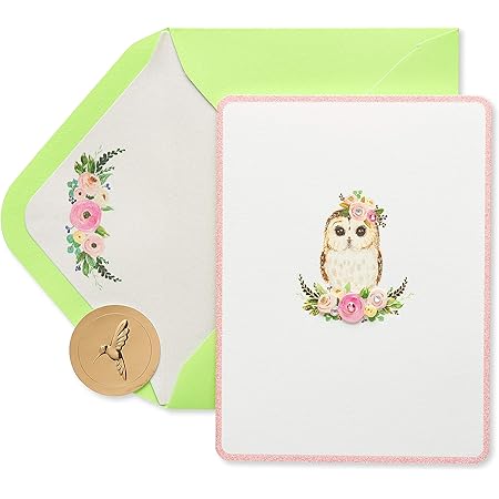 Amazon.com: Artistic Greeting Card (BA1476) Blank/Birthday - Owl Birch ...