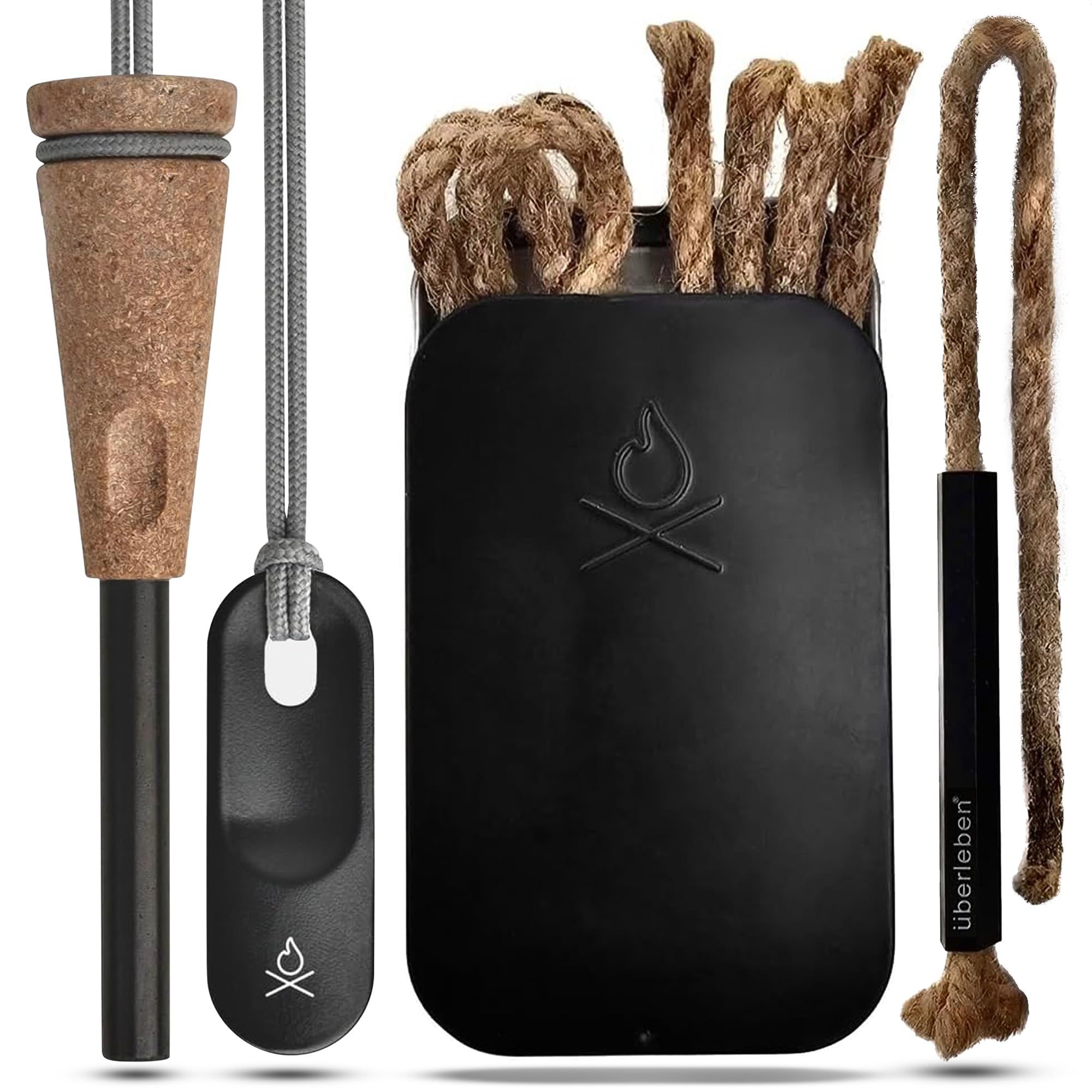 Amazon.com: überleben Zünden 2.0 Fire Starter & Tindår Tinder Wick Bundle - 3/8" Ferro Rod w ...