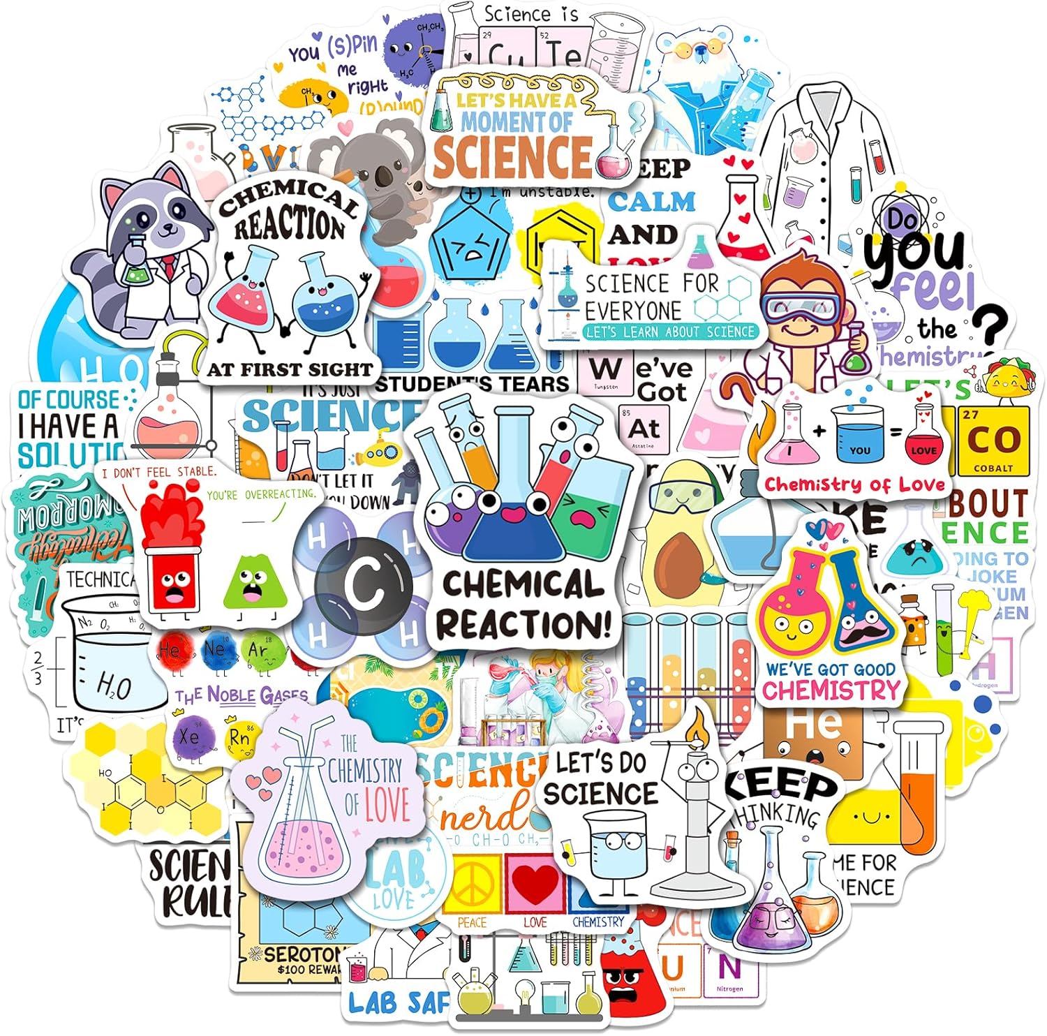 Amazon.com: YTSQLER 200 PCS Chemistry Stickers, Funny Laboratory ...