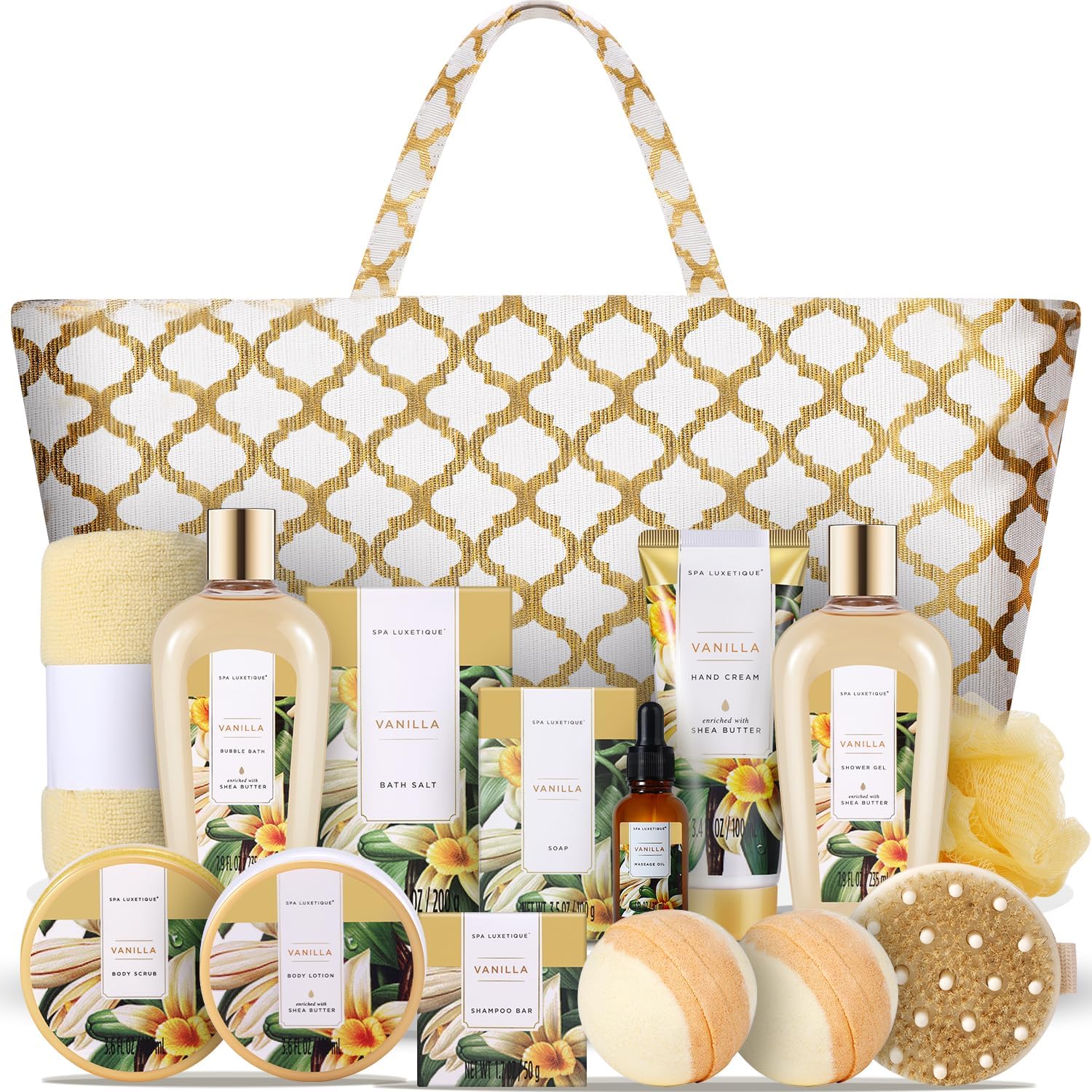 Amazon.com : Spa Luxetique Gift Baskets for Women,15 Pcs Vanilla Spa ...
