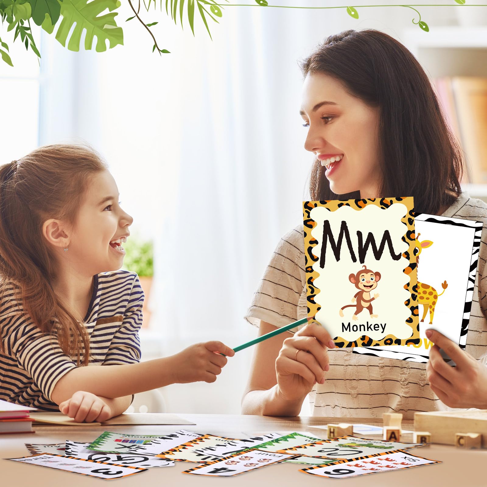 Snapklik.com : 57 Pcs Alphabet Number For Classroom Wall Safari Animals ...