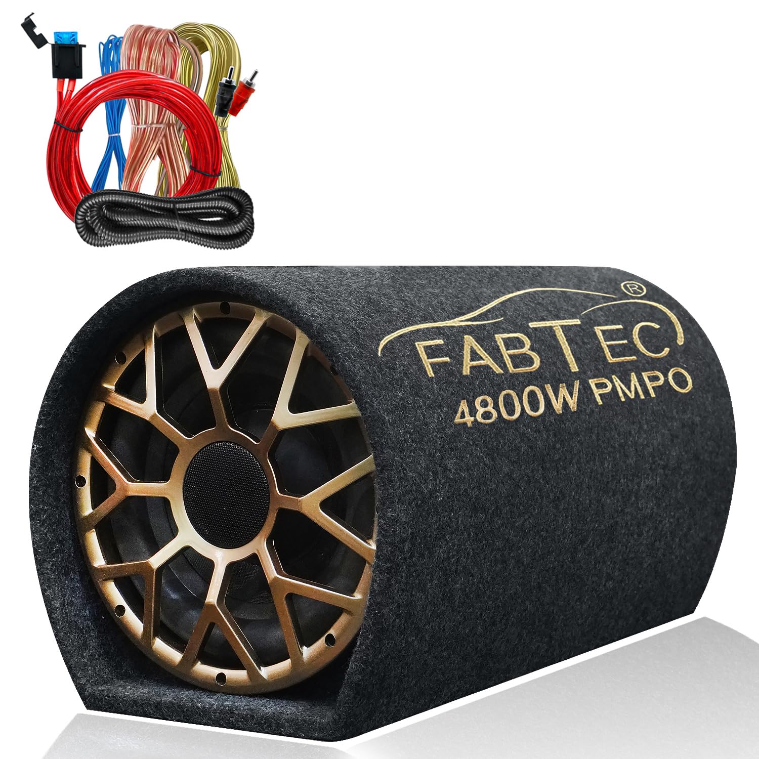 FABTEC 10 Inch Active Super Bass Tube Subwoofer for Car with Inbuilt ...
