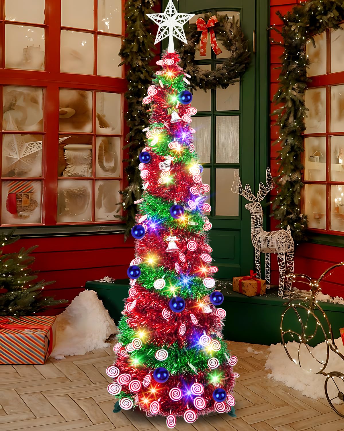 Amazon.com: obbsie 5 FT Pop Up Christmas Tree with 60 LED, Collapsible ...