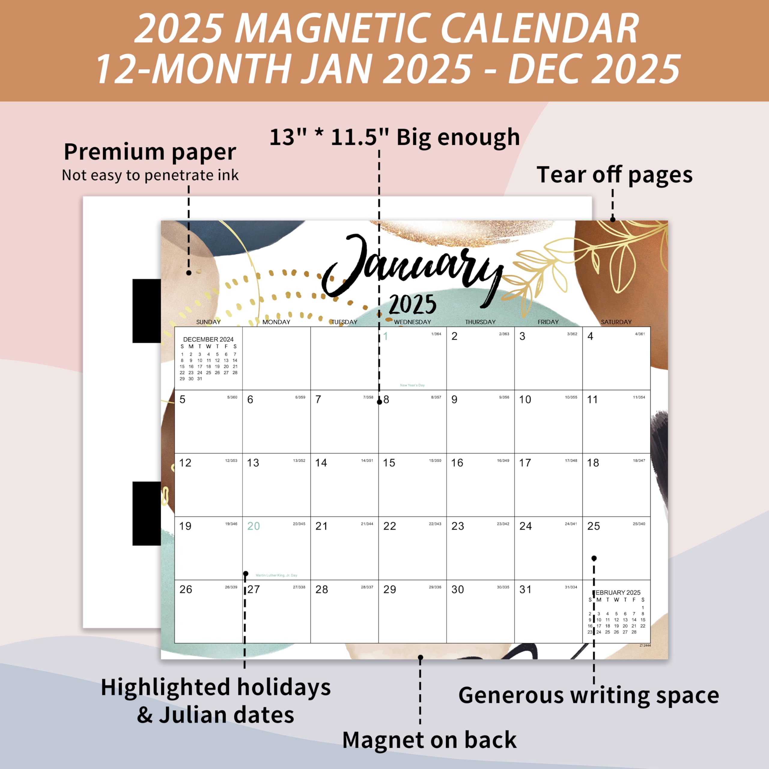 Snapklik.com : 2025 Magnetic Calendar - Magnetic Fridge Calendar 2025 ...
