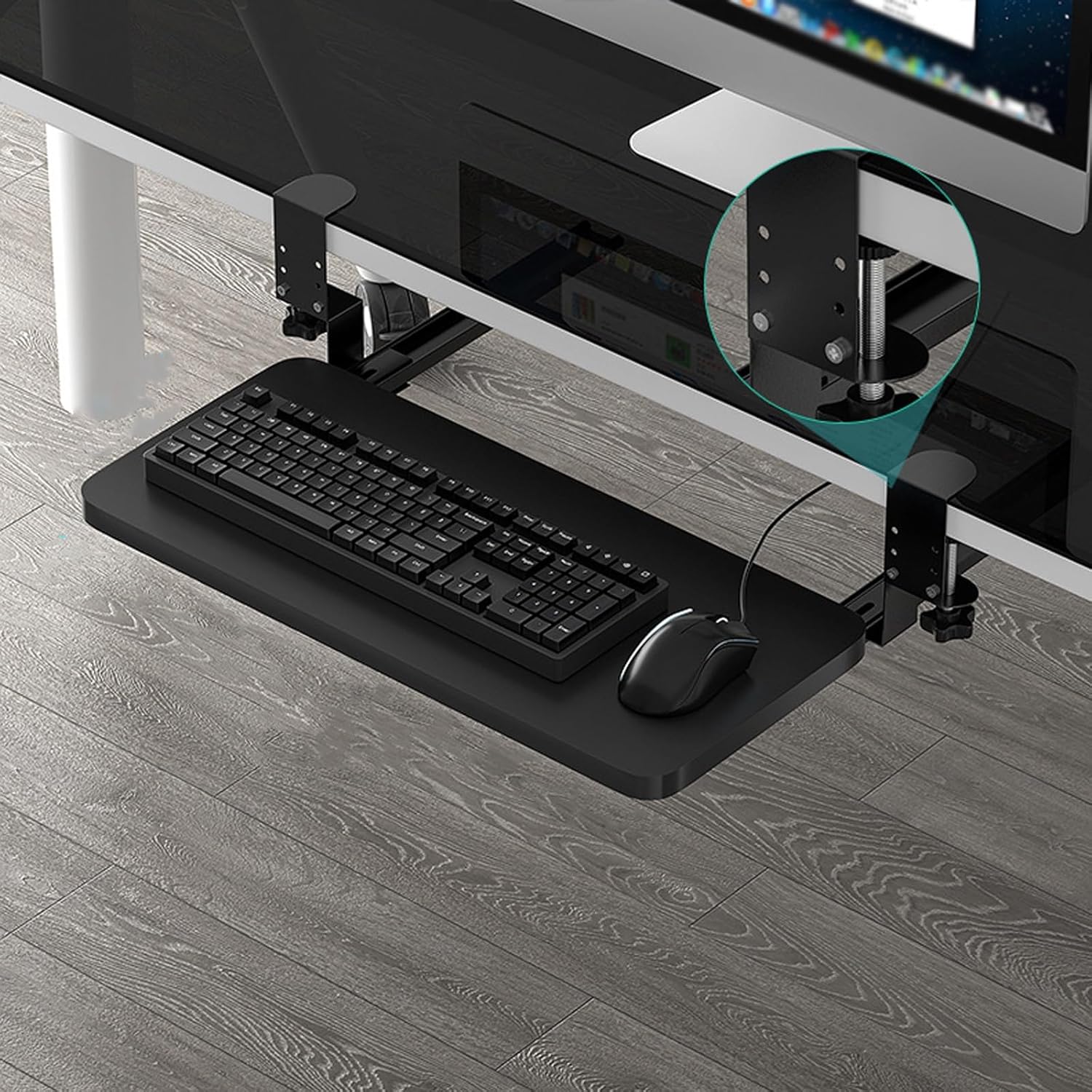 Amazon.com: GAMAK Computer Keyboard Stand Clamp Mount, Keyboard Tray ...