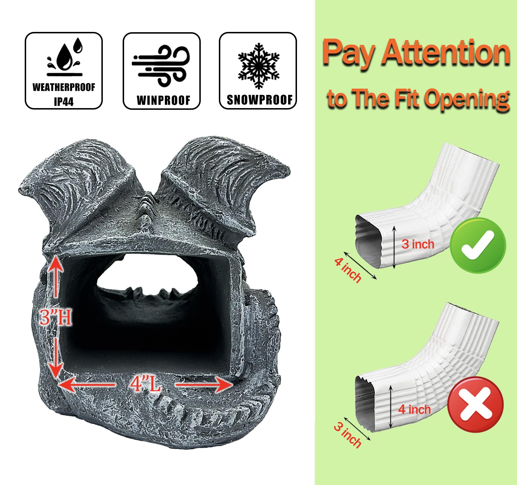 Snapklik.com : Euiroet Gothic Gargoyle Sculpture Gutter Downspout ...