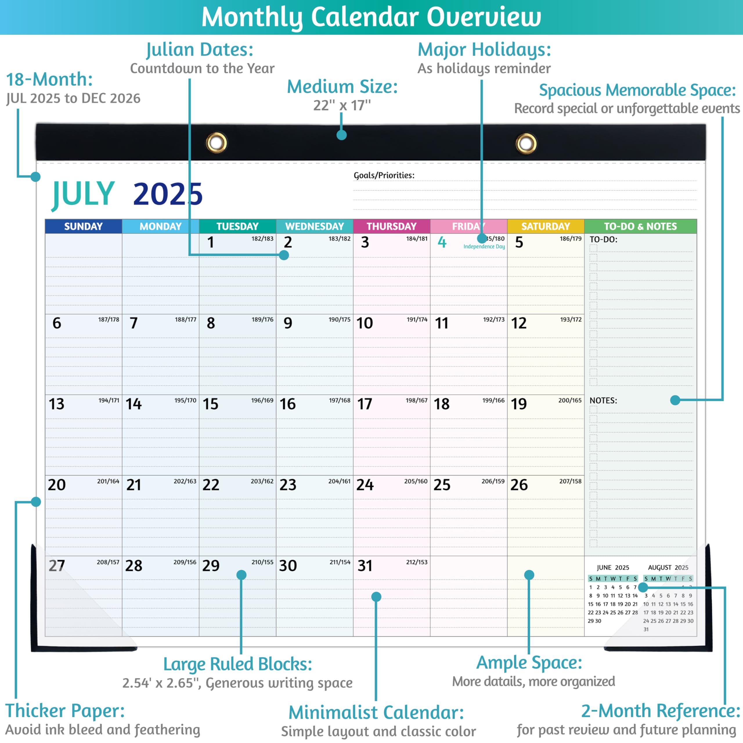 Snapklik.com : 2026 Desk Calendar Large Desk Calendar 2026 Large, 22 X ...