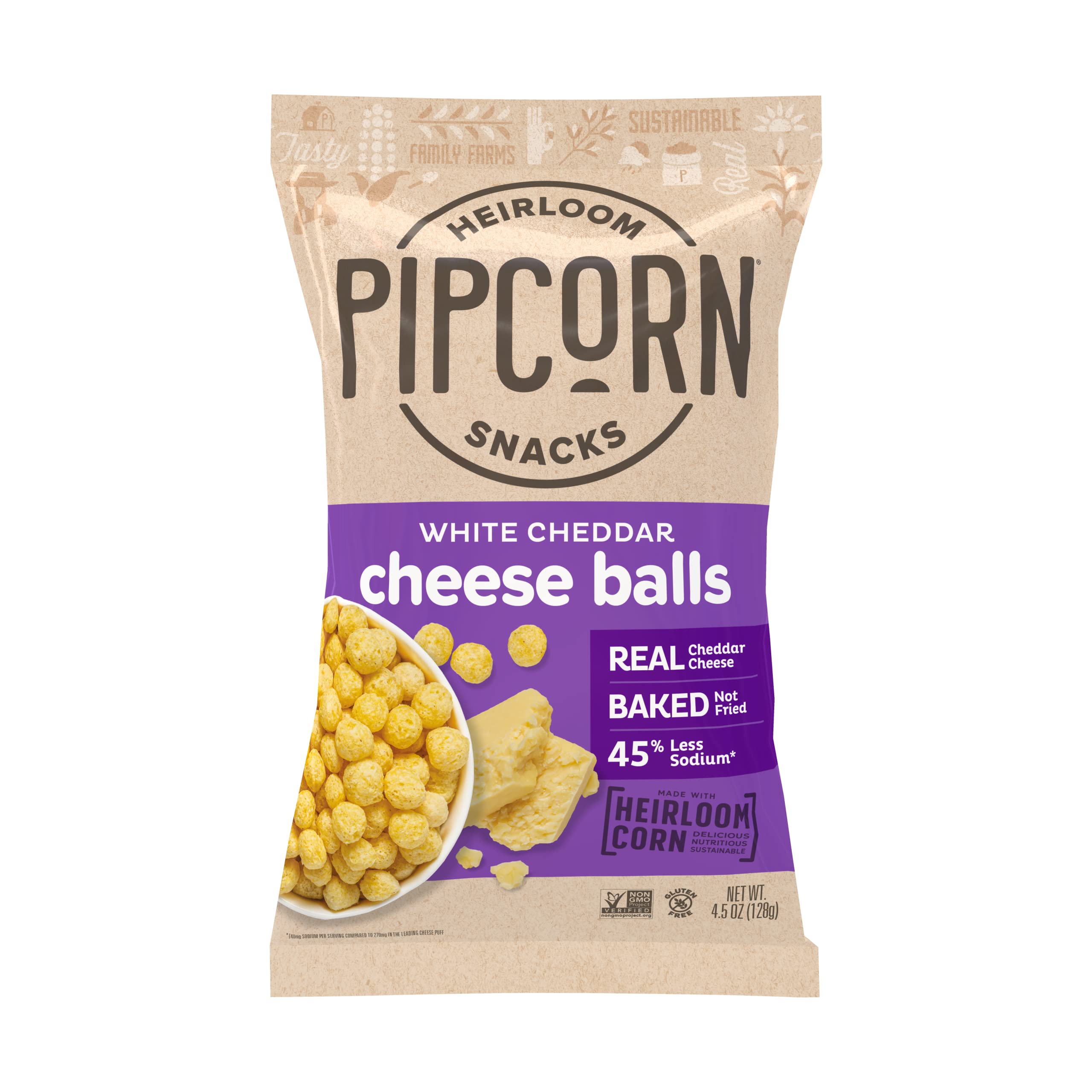 Snapklik.com : Pipsnacks Heirloom White Cheddar Cheese Balls