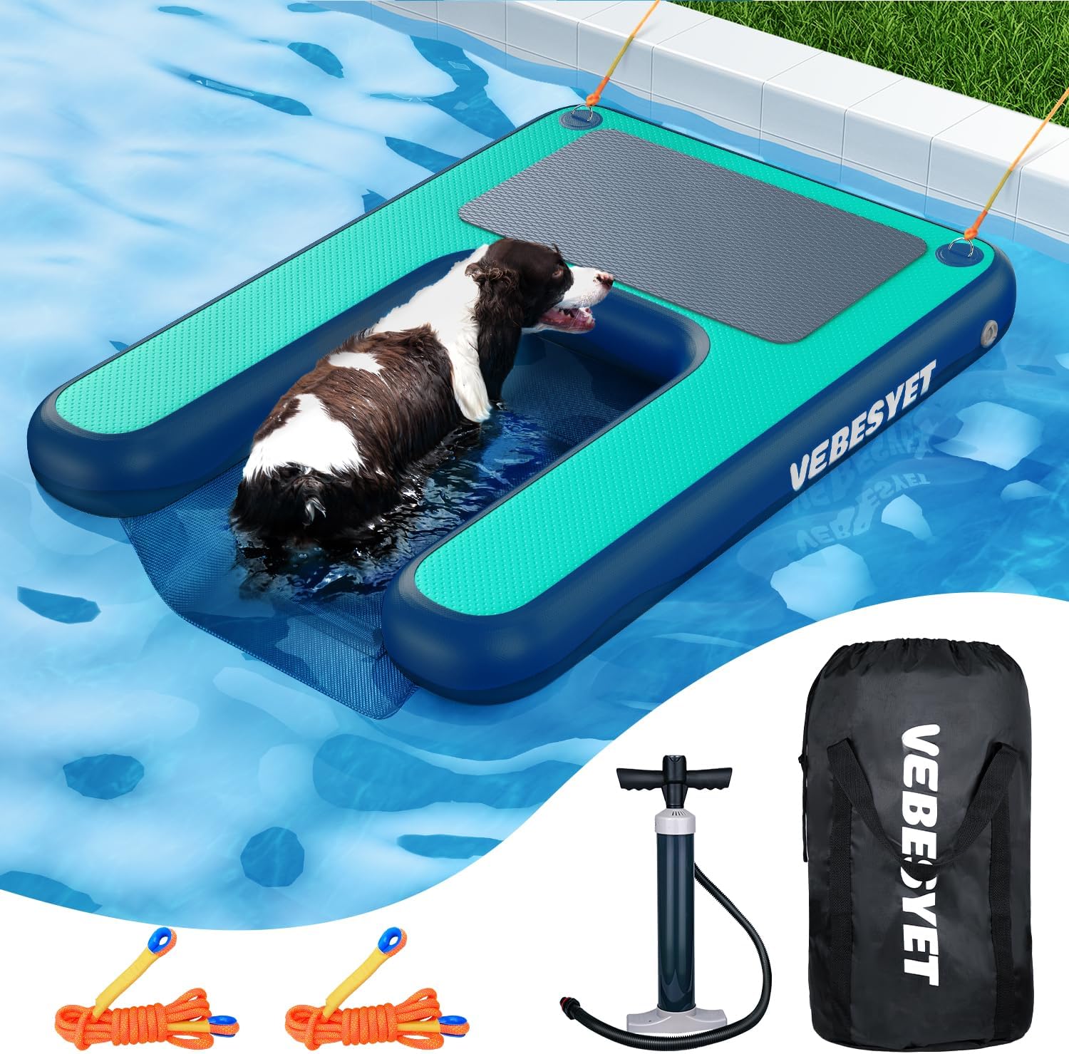 Amazon.com: VEBESYET Inflatable Dog Water Ramp, Dog Floats Ramp Ladder ...