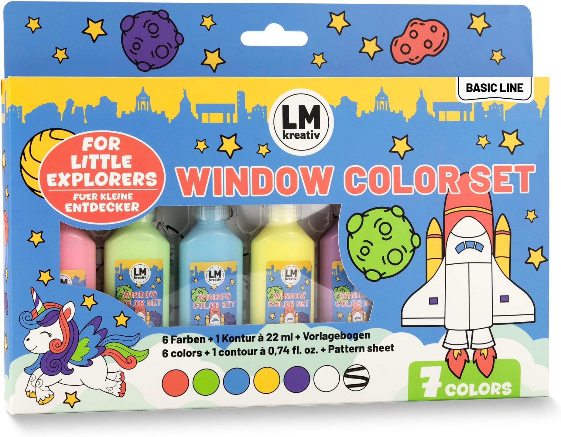 LM-Kreativ Window Color Set – Kleine Entdecker, 15 Fenstermalfarben á ...