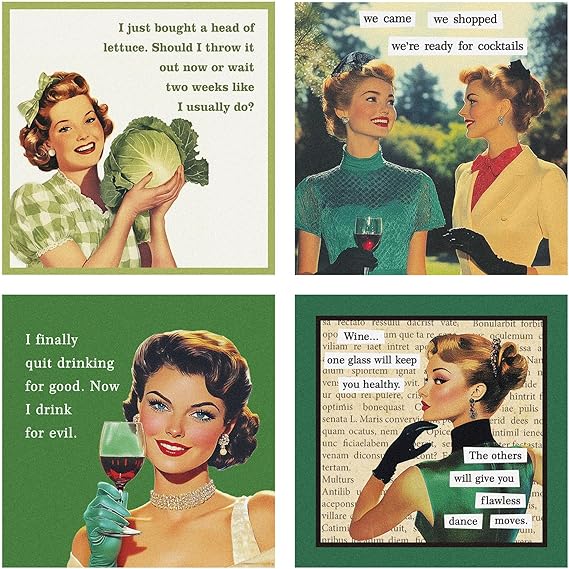 Amazon.com | Watersay 100 Pcs Funny Cocktail Napkins for Adults Retro ...