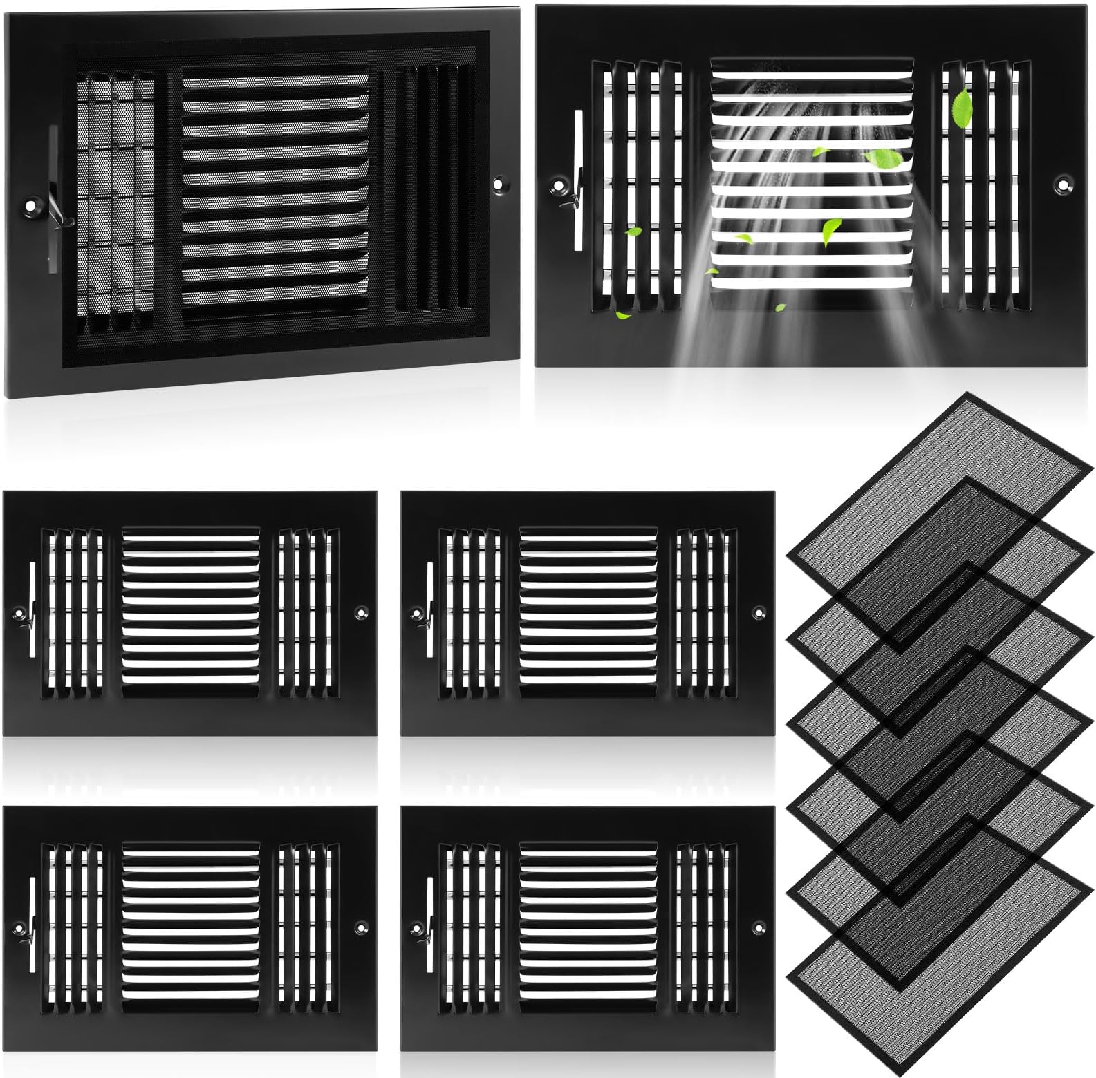 Zonon 12 Pcs Air Return Vent Grille 10" x 6" with Magnetic Vent Mesh ...