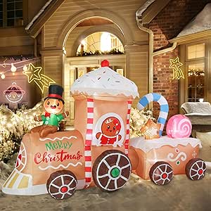 Amazon.com: VCUTEKA Christmas Inflatables Gingerbread Outdoor ...