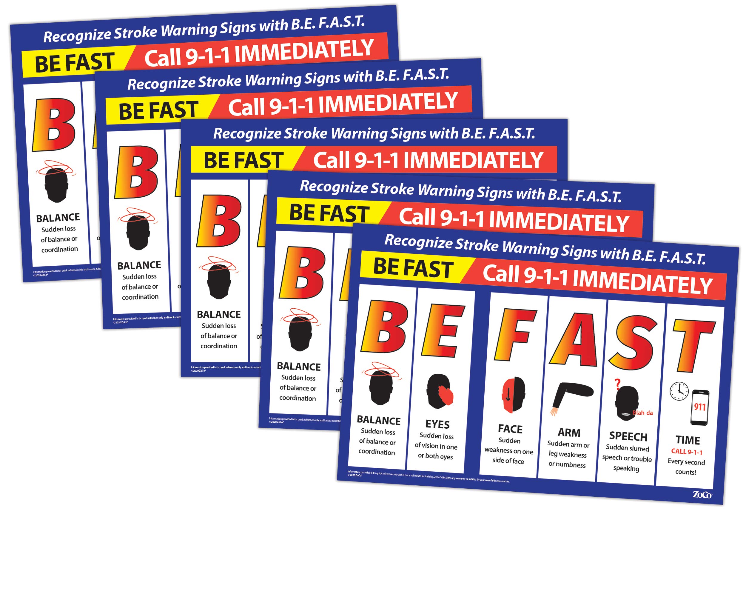 Buy ZOCO Stroke Symptoms S 5 Pack BE FAST Stroke Awareness buy-zoco-stroke-symptoms-s-5-pack-be-fast-stroke-awareness