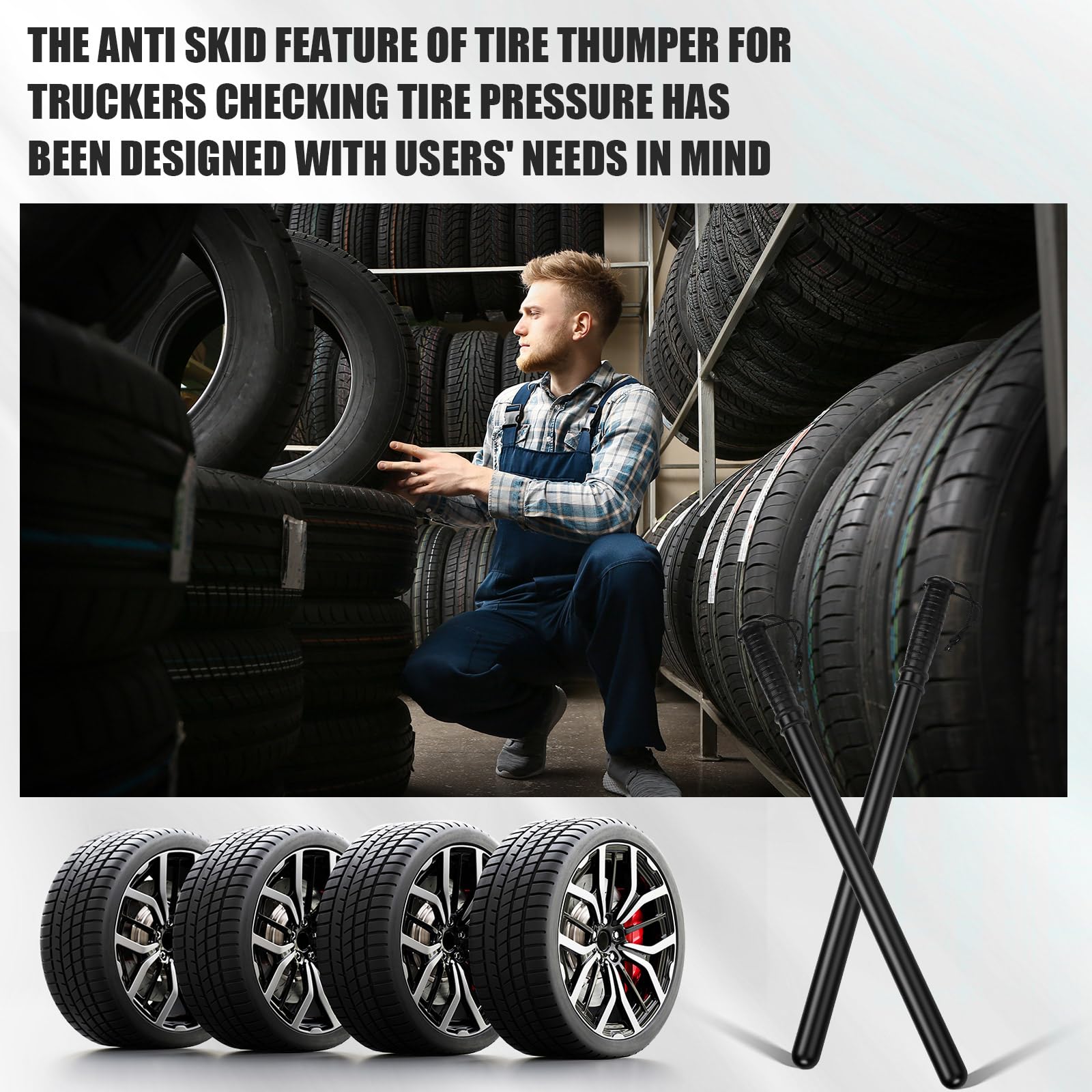 Snapklik.com : 2 Pcs 21 Inch Black Tire Thumper For Trucker Safety ...