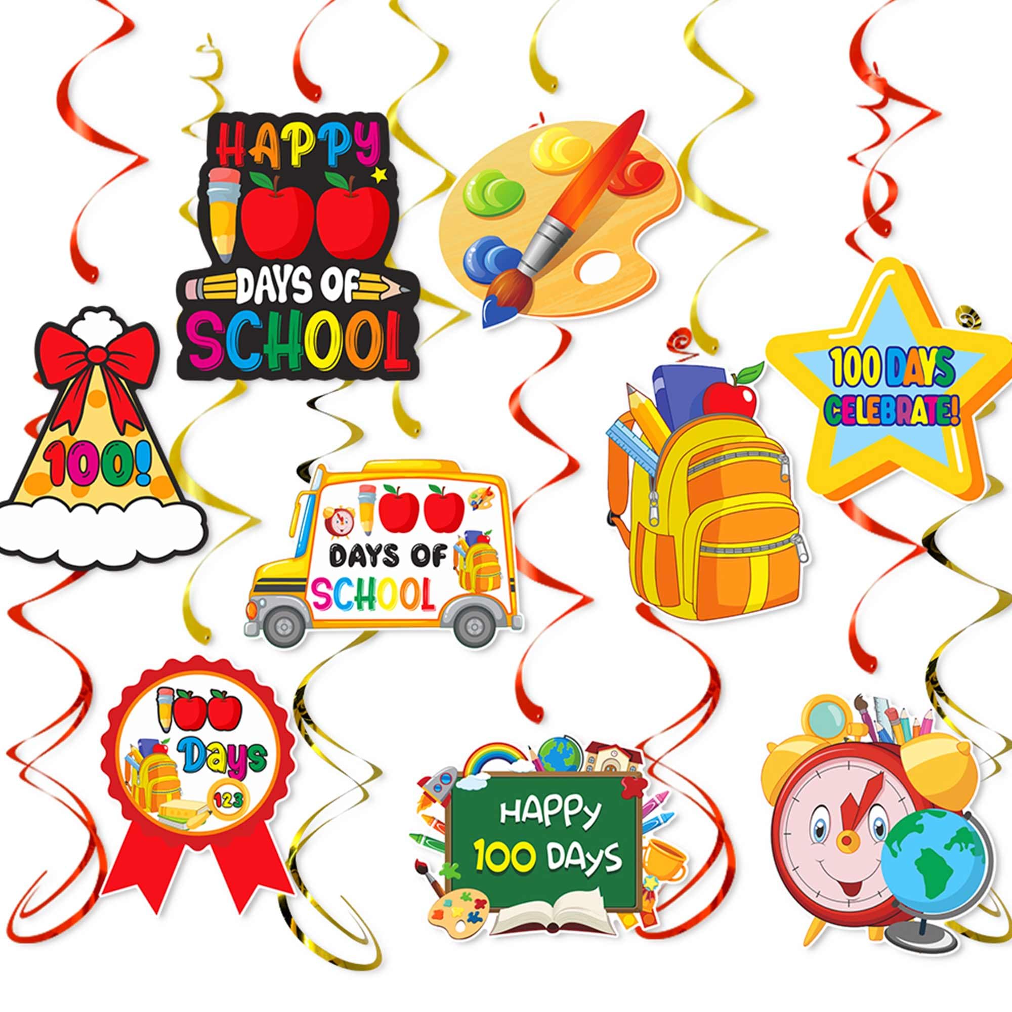 Amazon.com: Back to School Decorations 13 Pcs 100th Day of School ...