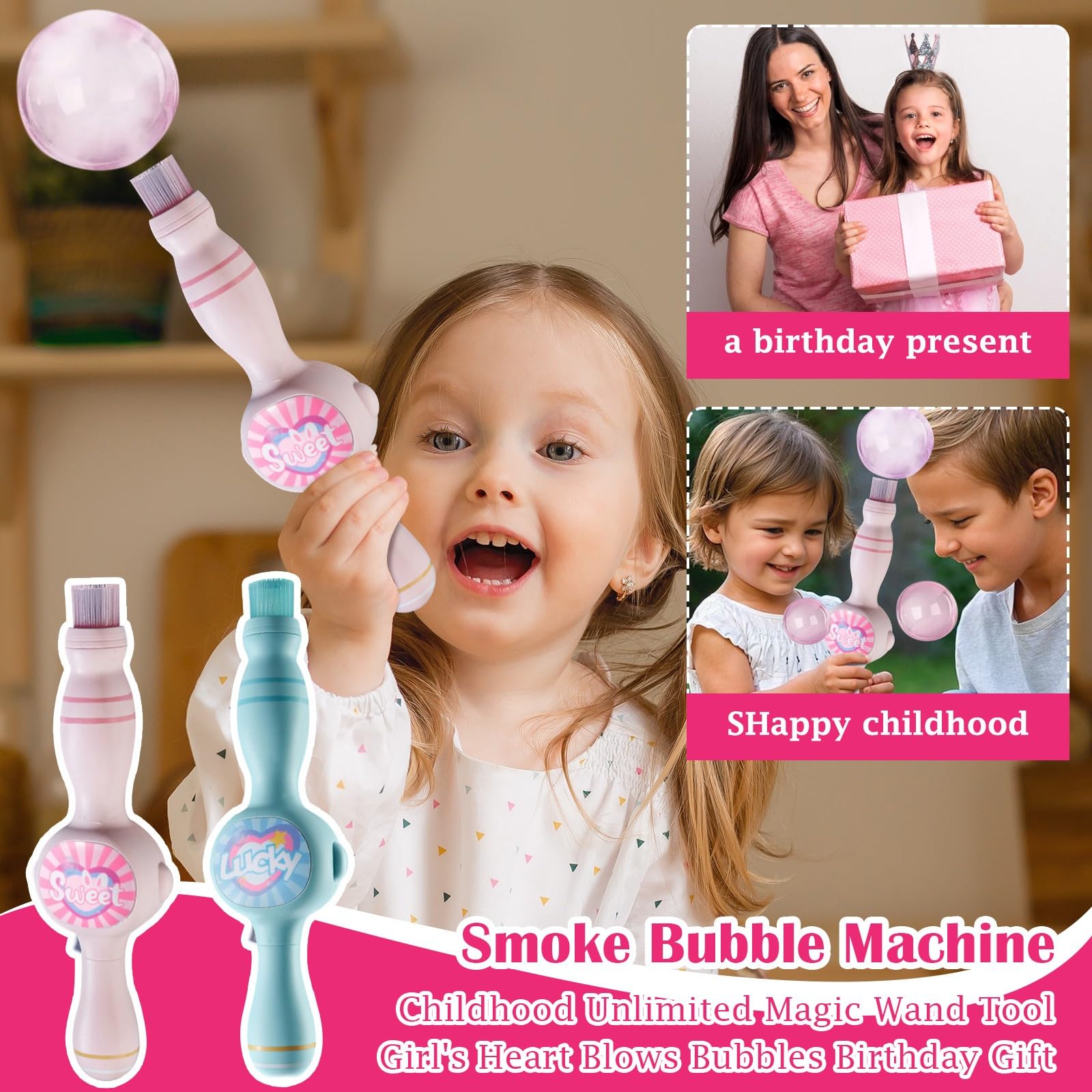 Interactive Bubble Machine Elastic Bubble Fog Machine - Colorful Bubble ...