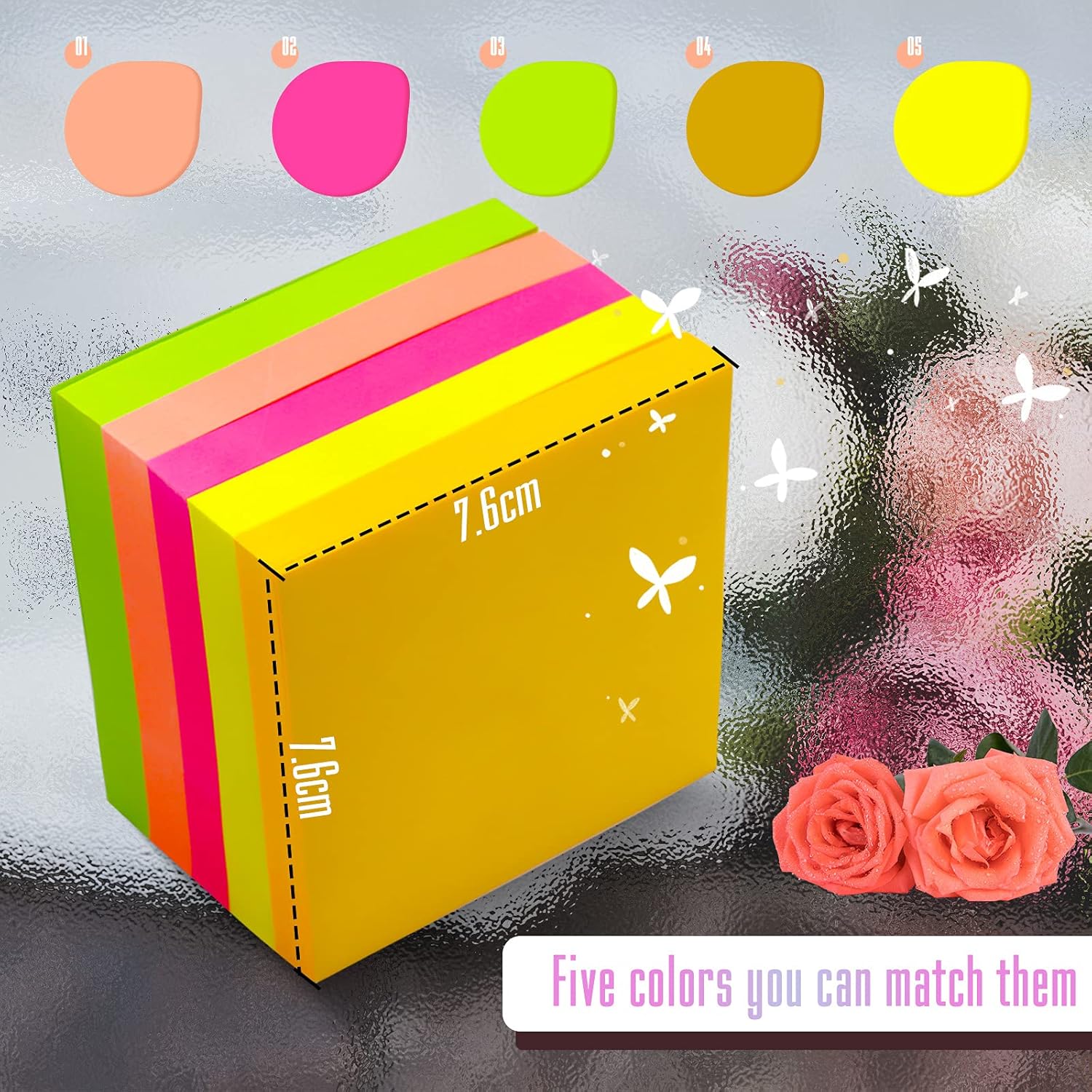 Sticky Notes, Sticky Notes Set Pad Transparent Pastel Translucent Clear ...