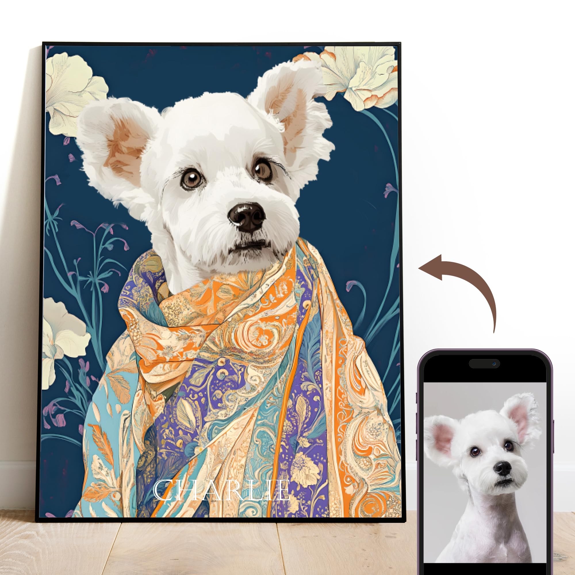 Amazon.com: Gleamify|Custom Pet Portrait|Custom canvas prints with your ...