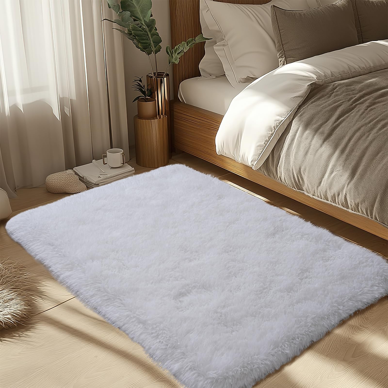 Amazon.com: Zentavio Area Rugs for Living Room White Carpet for Bedroom ...