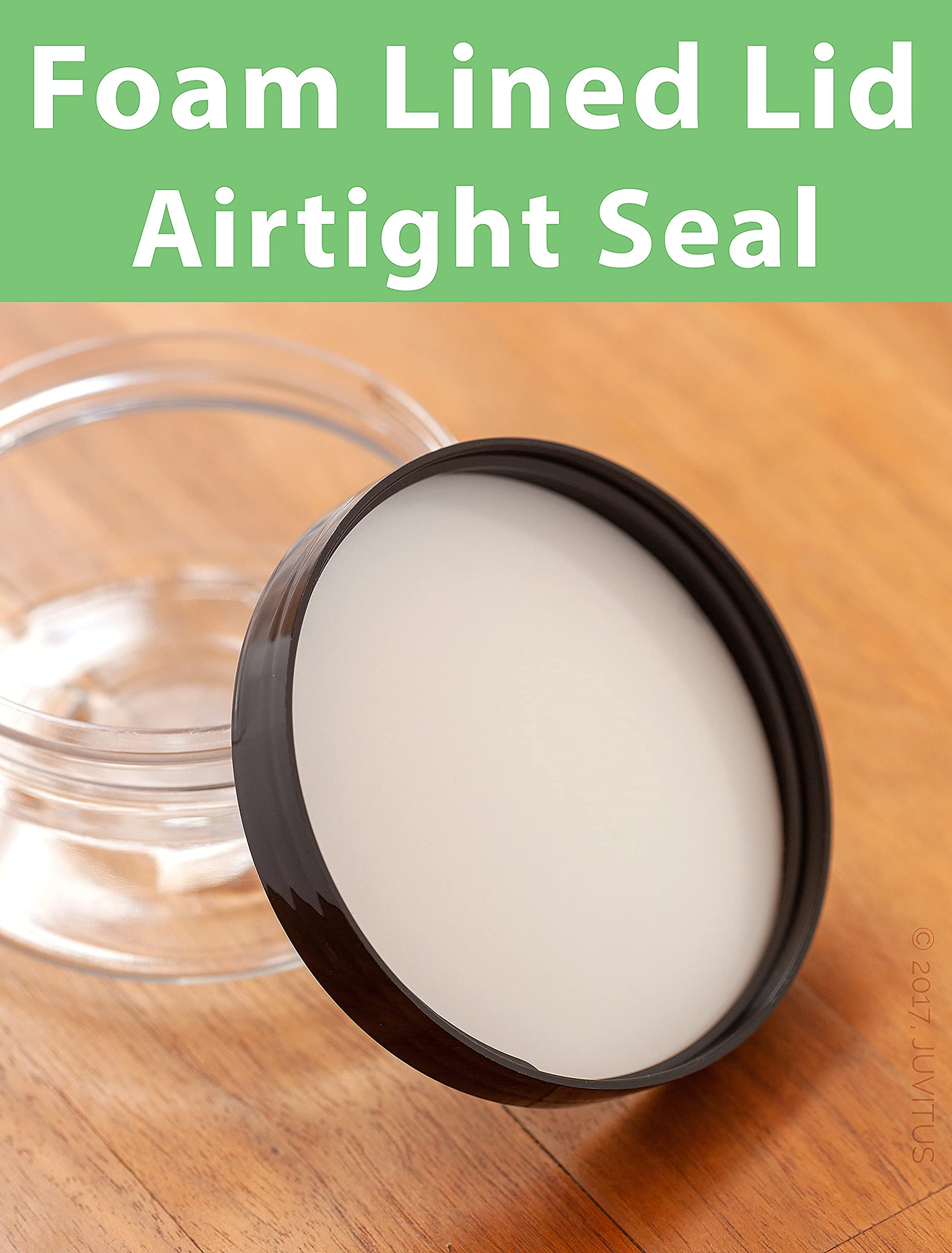 Buy 8 oz Clear PET Plastic Low Profile Jar with Black Smooth Lids (6 ...