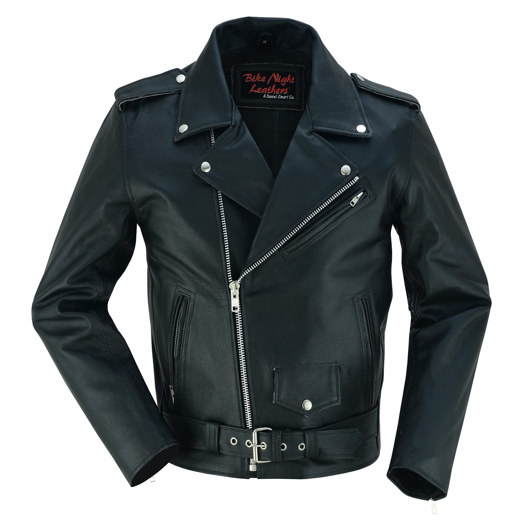 Snapklik.com : Daniel Smart Leather Motorcycle Jacket For Men Genuine ...