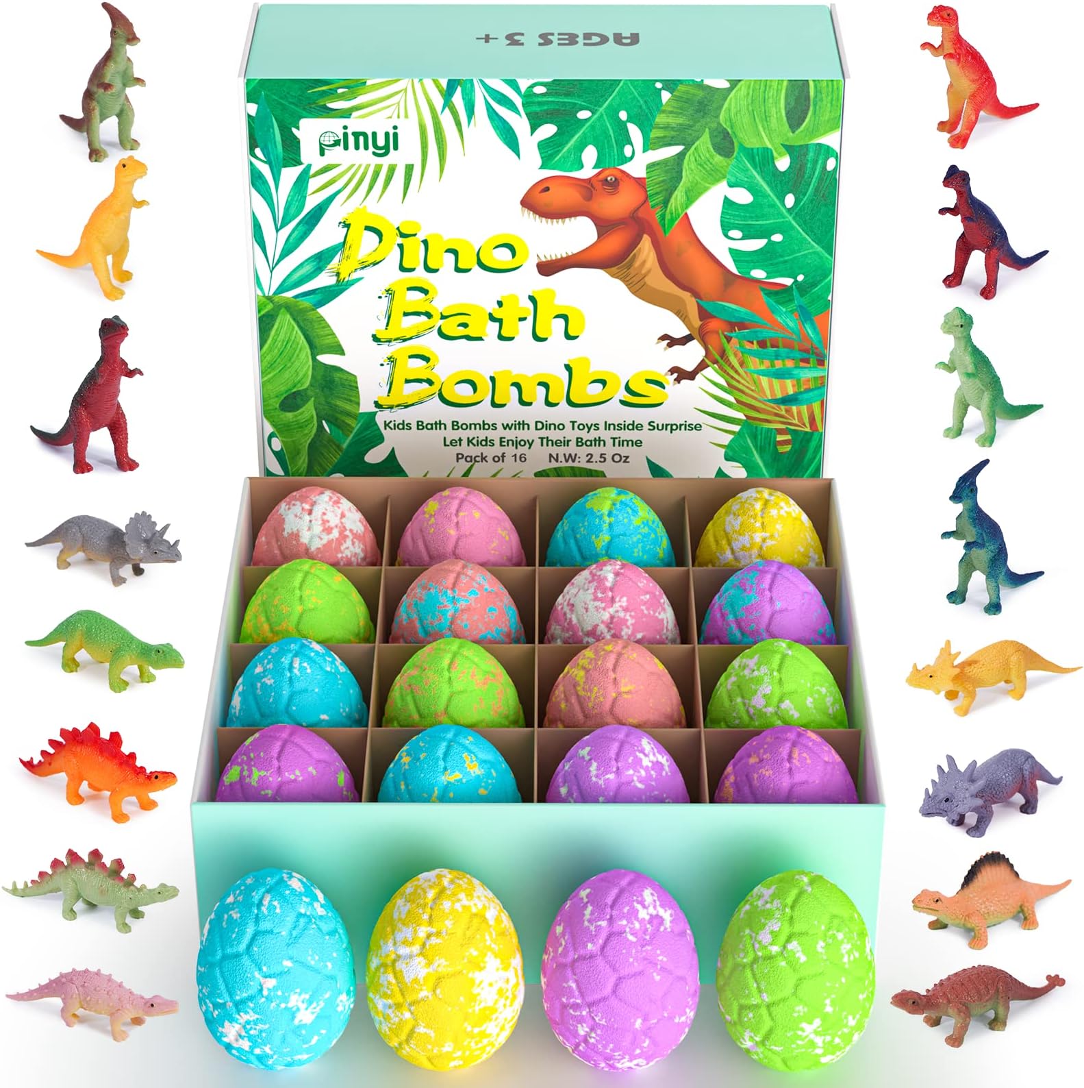 Amazon.com : Dan&Darci Dino Egg Bath Bombs for Kids - Easter Kids Bath ...