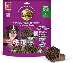 Amazon.com : Yummy Combs Dog Dental Treats – Fish & Egg Protein – Vet ...