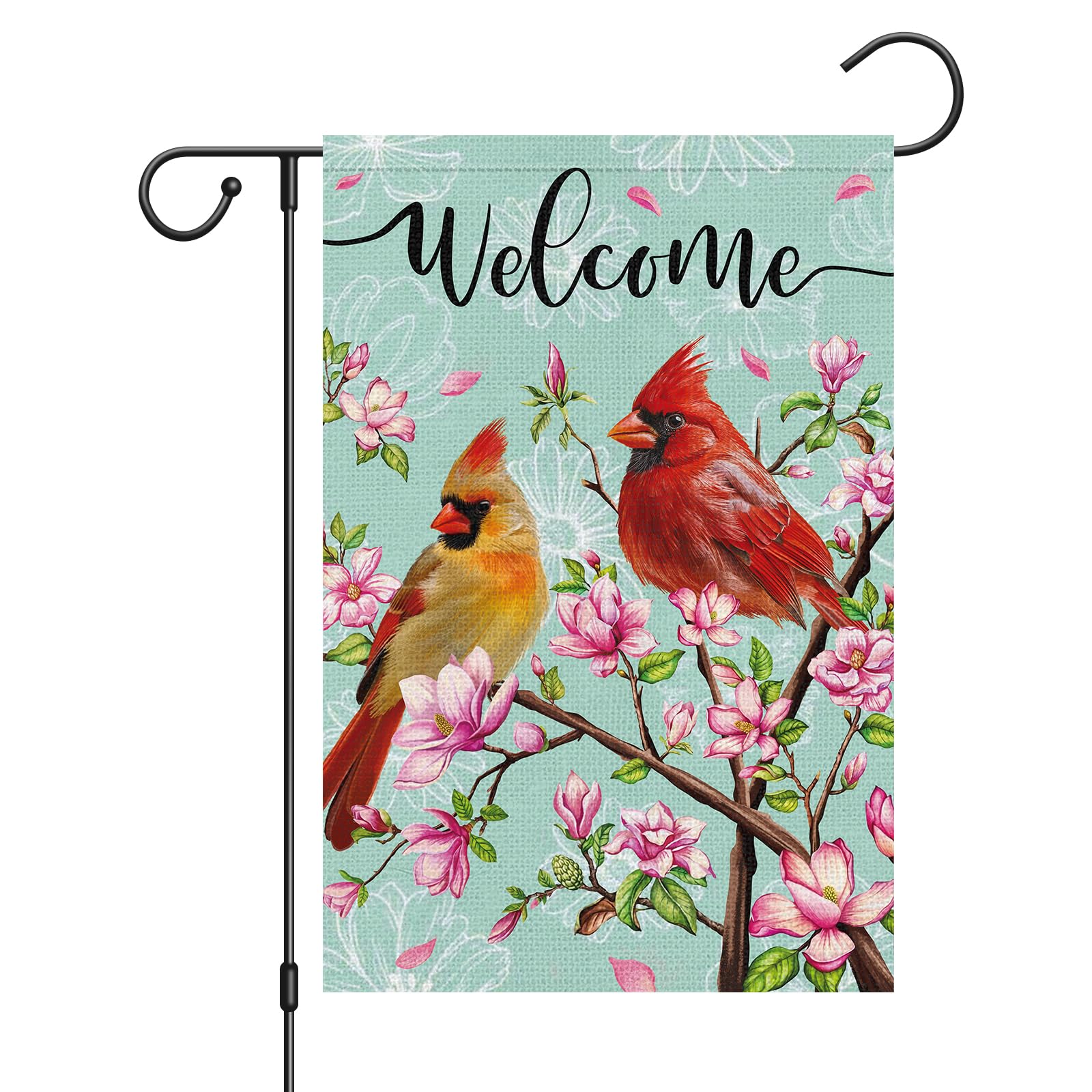 Amazon.com : Wodison Cardinal Bird Welcome Spring Garden Flag, 12x18 ...
