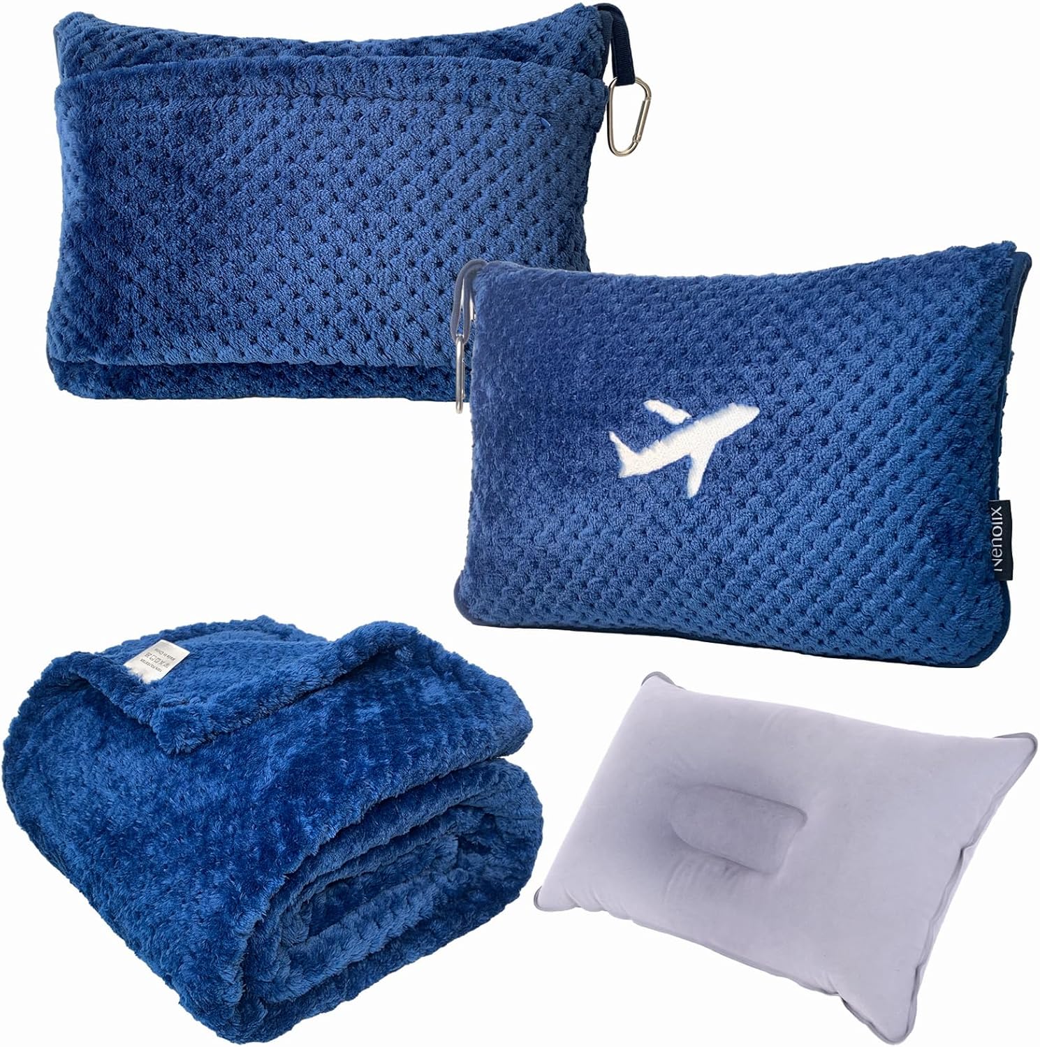 Amazon.com: Nenolix 3 in 1 Travel Blanket Pillow Set - 350 GSM Luxury ...
