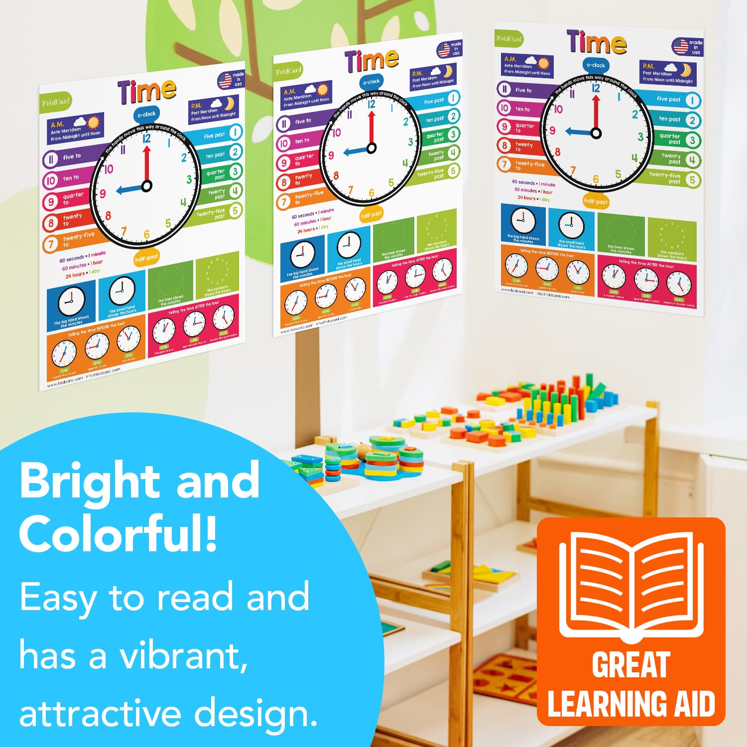 Snapklik.com : Time Chart For Preschool To Grade 1 Kids Learn How To ...