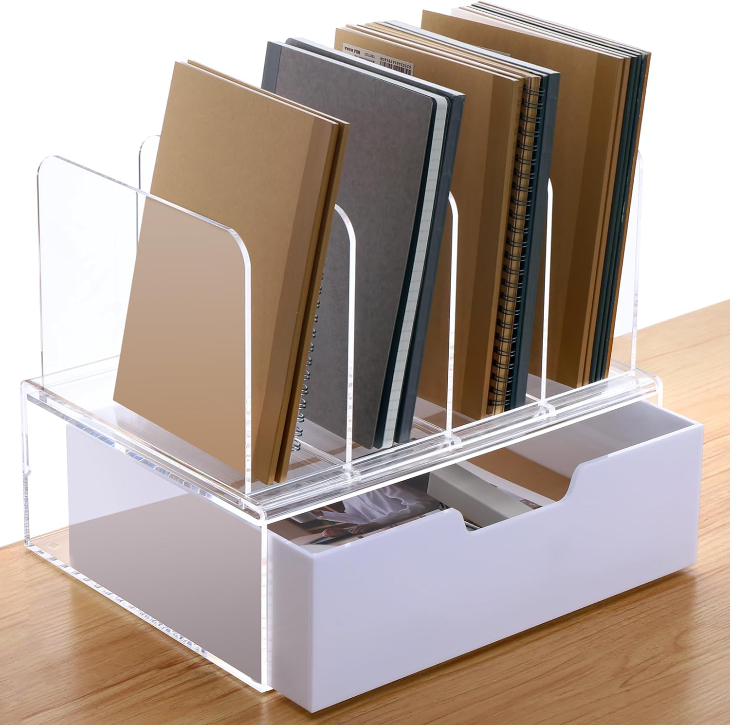 Amazon.com: DINGHUO Desk File Folder Holder Organizer, Clear Acrylic ...