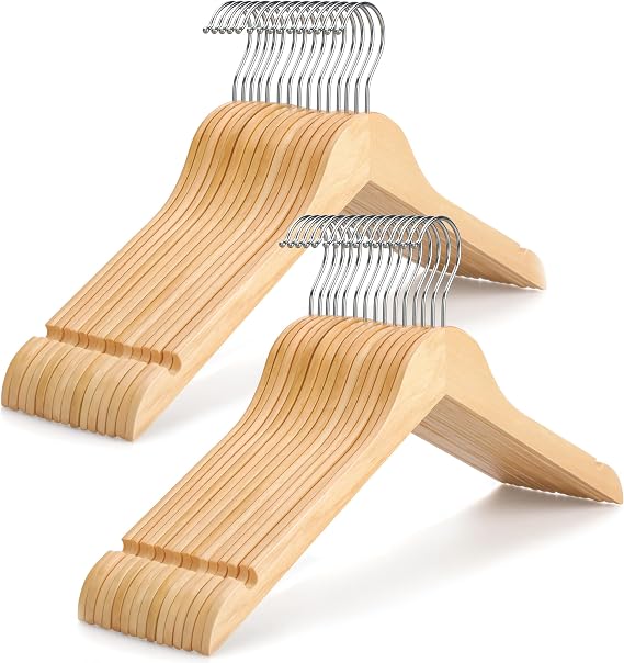 Amazon.com: TOPIA HANGER Wooden Hangers 30 Pack, 0.28-inch Slim ...