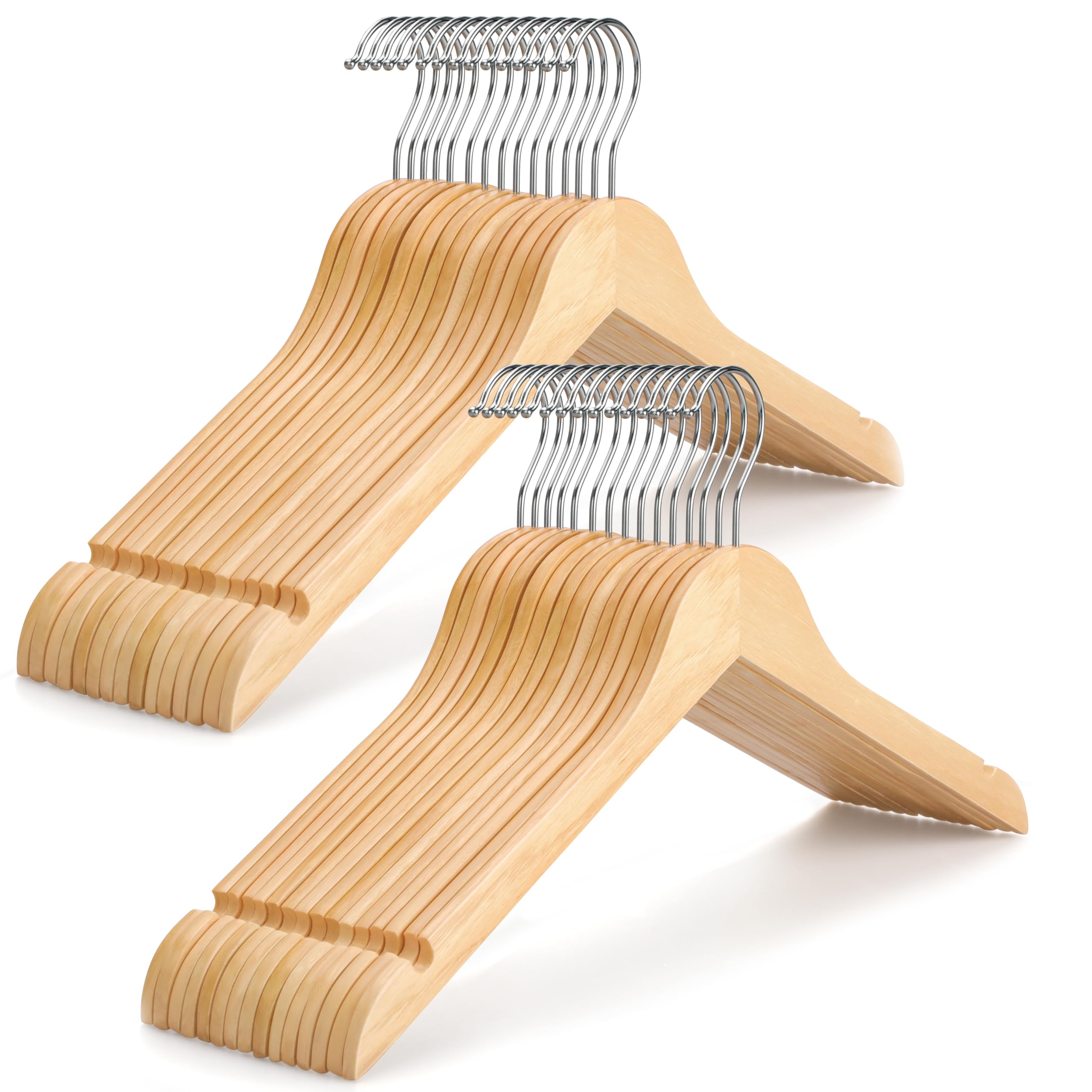 Amazon.com: TOPIA HANGER Wooden Hangers 30 Pack, 0.28-inch Slim ...