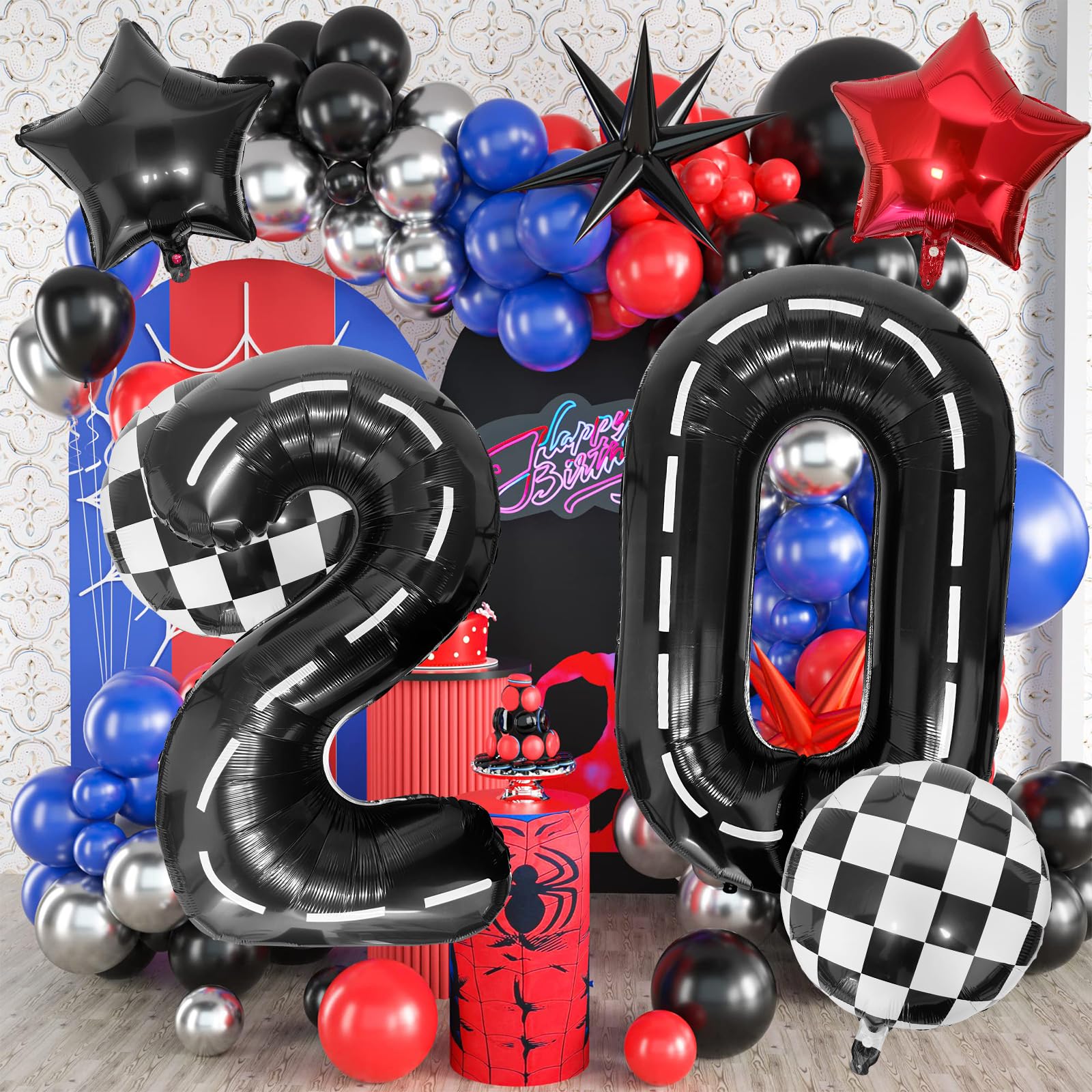 Snapklik.com : Race Car Balloons 40 Inch Racetrack Number 0 Balloon ...