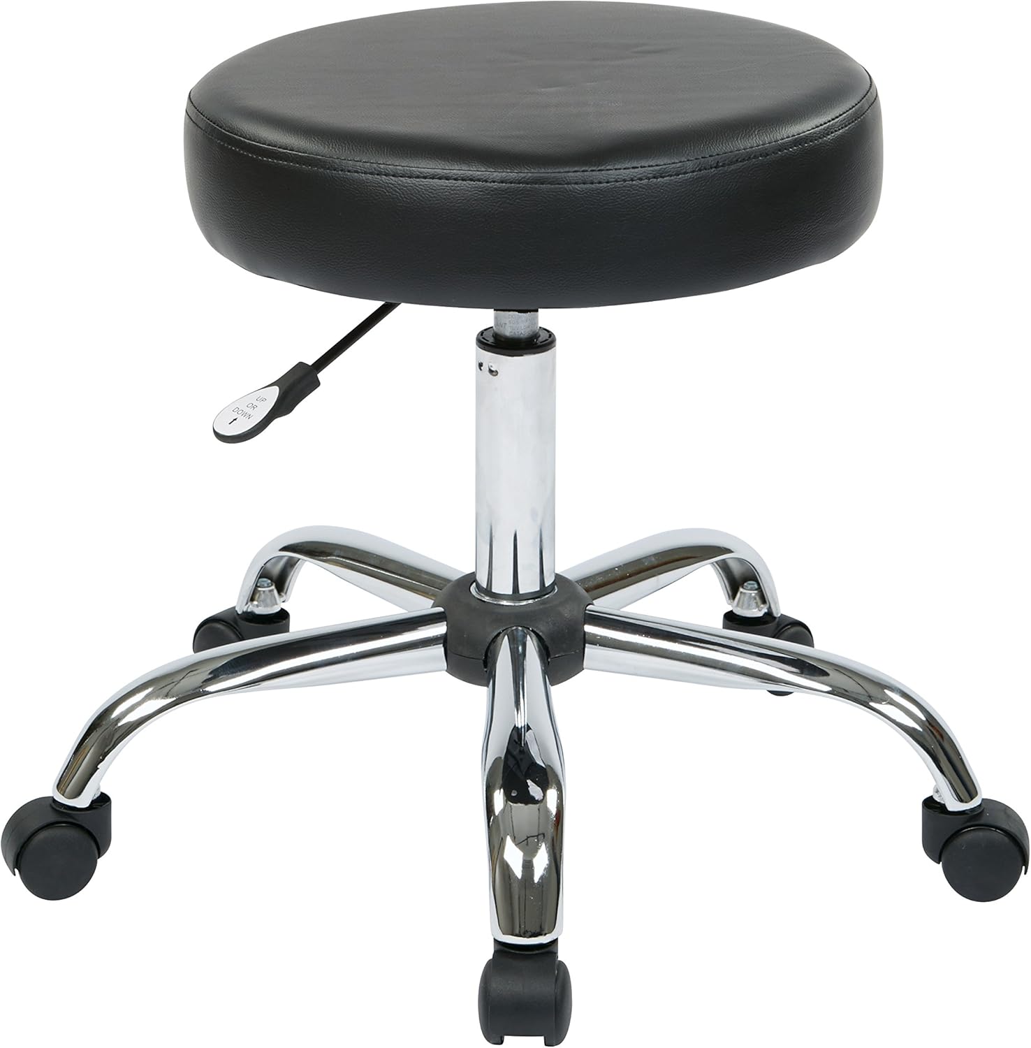 Amazon.com: Chrome Finish Backless Drafting Chair with Vinyl Seat ...