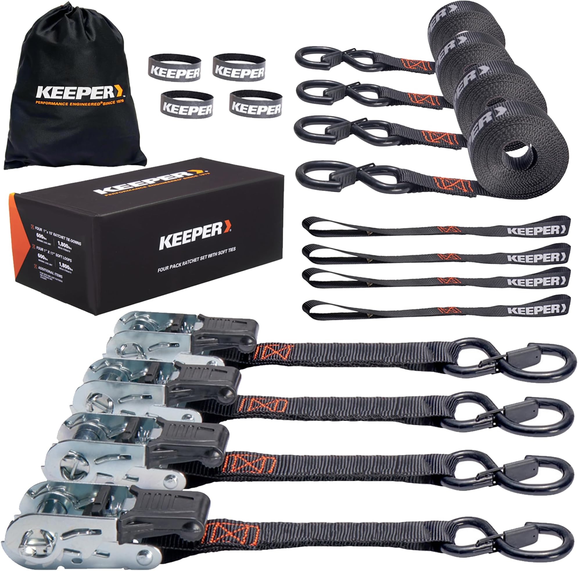 Amazon.com: KwikFeed Ratchet Tie Down Straps - Fast Loading and ...