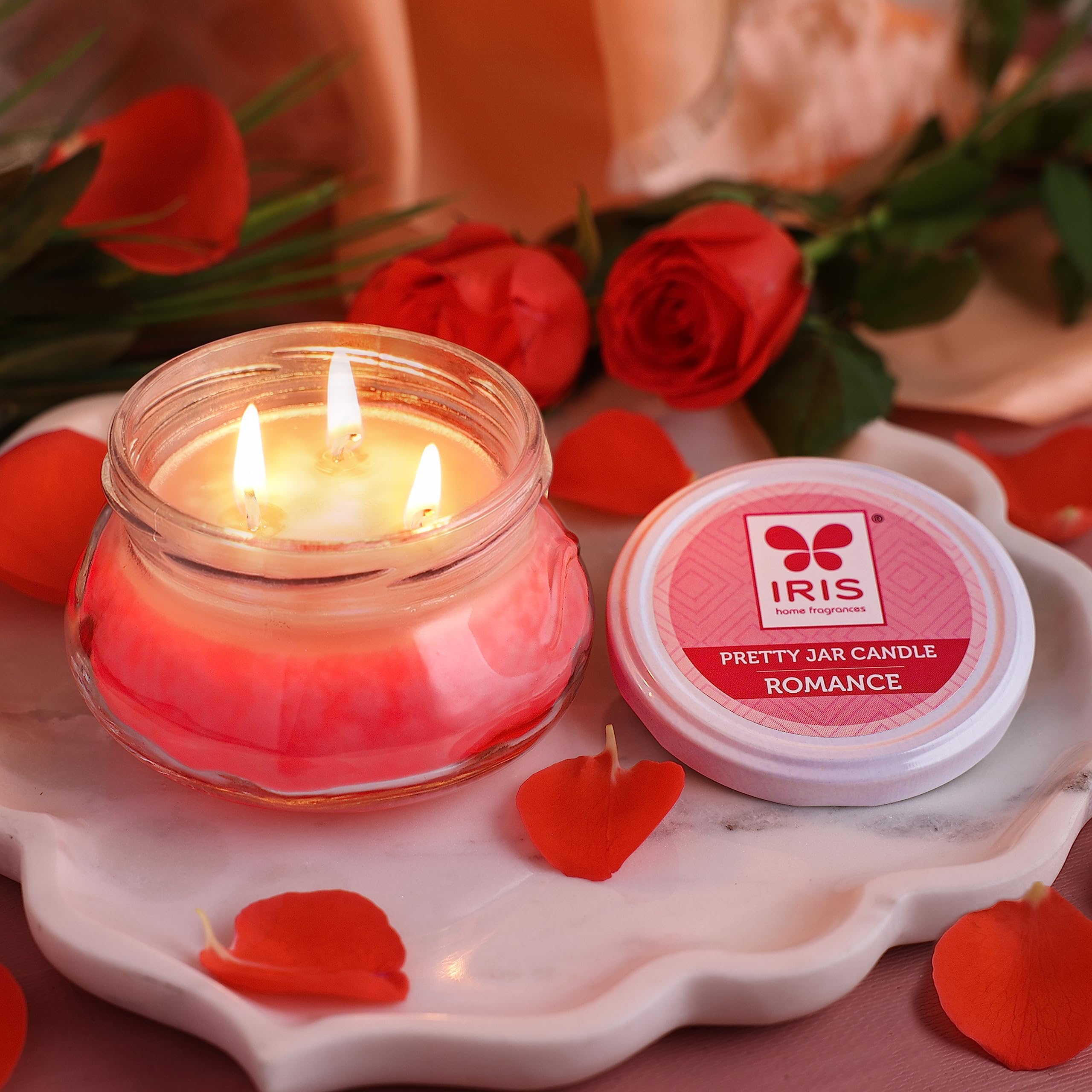 Iris Home Fragrances Romance Pretty Jar Candle- 150gm- Burn time 25hrs ...