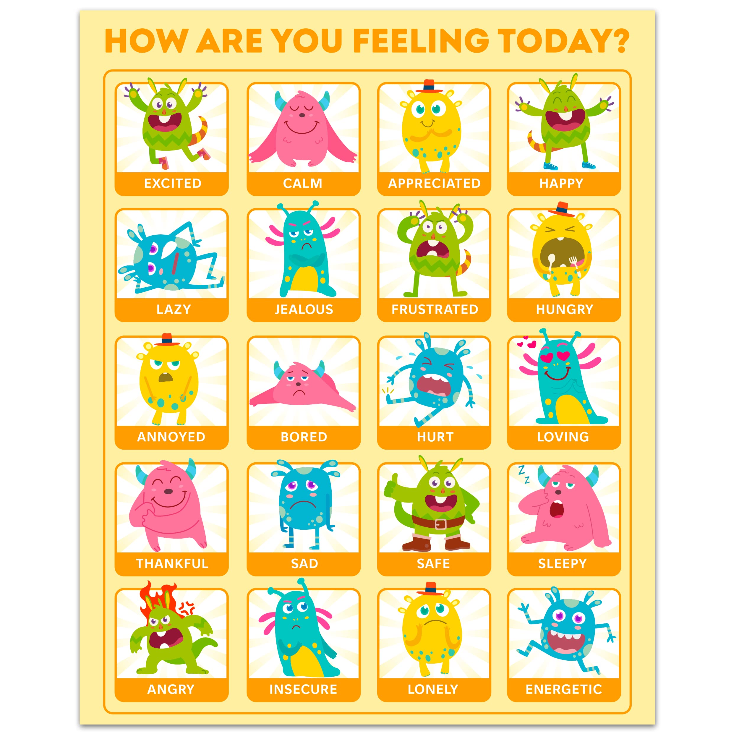Feelings Chart Dry Erase Emotions Chart For Kids Magnets Feeling ...