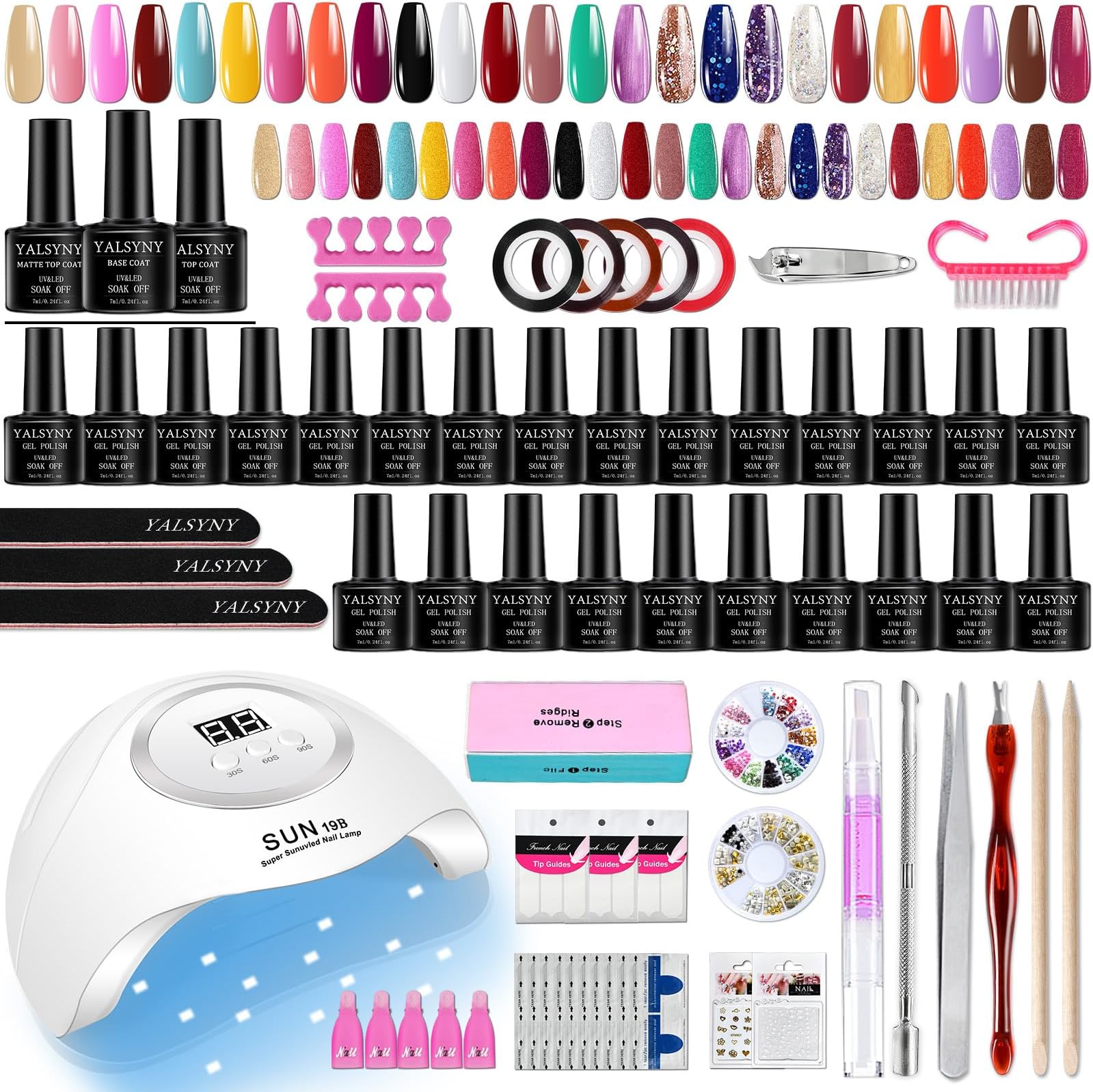 Amazon.com : Phoenixy Gel Nail Polish Set - 42Pcs Gel Nail Polish Kit ...
