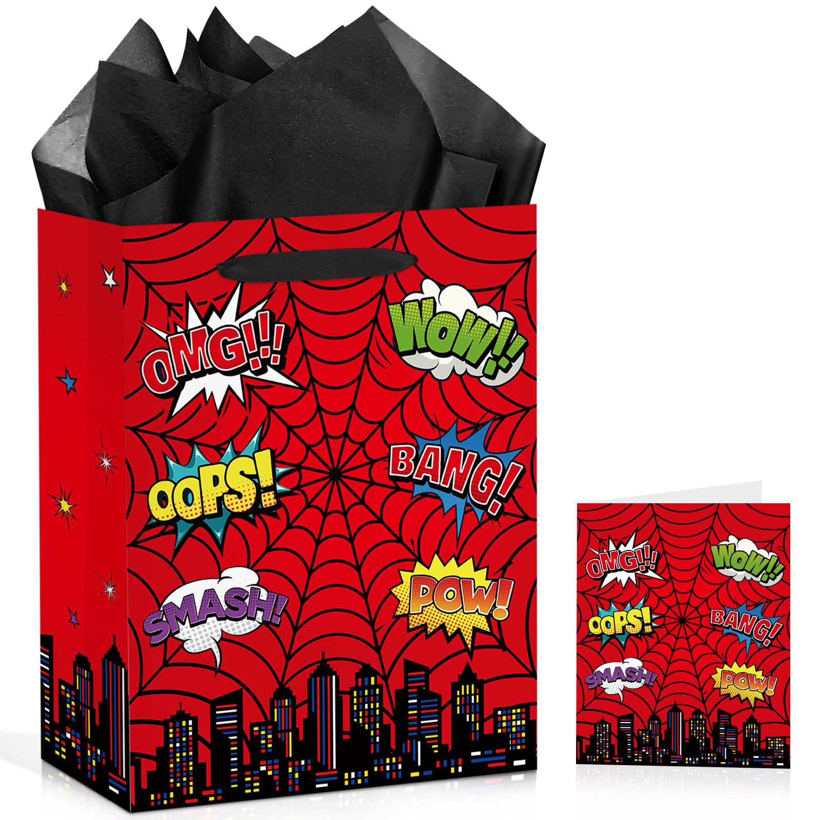 Amazon.com: Spider Gift Bag Spider Birthday Party Gift Bag with Handles ...